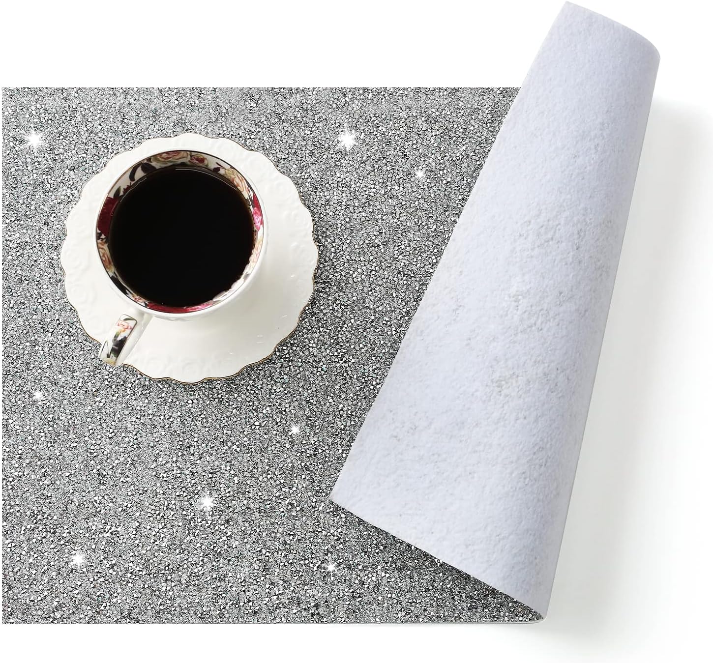 Amazon.com: Feyarl Metallic Vinyl Recttangle Placemats Slip Heat ...