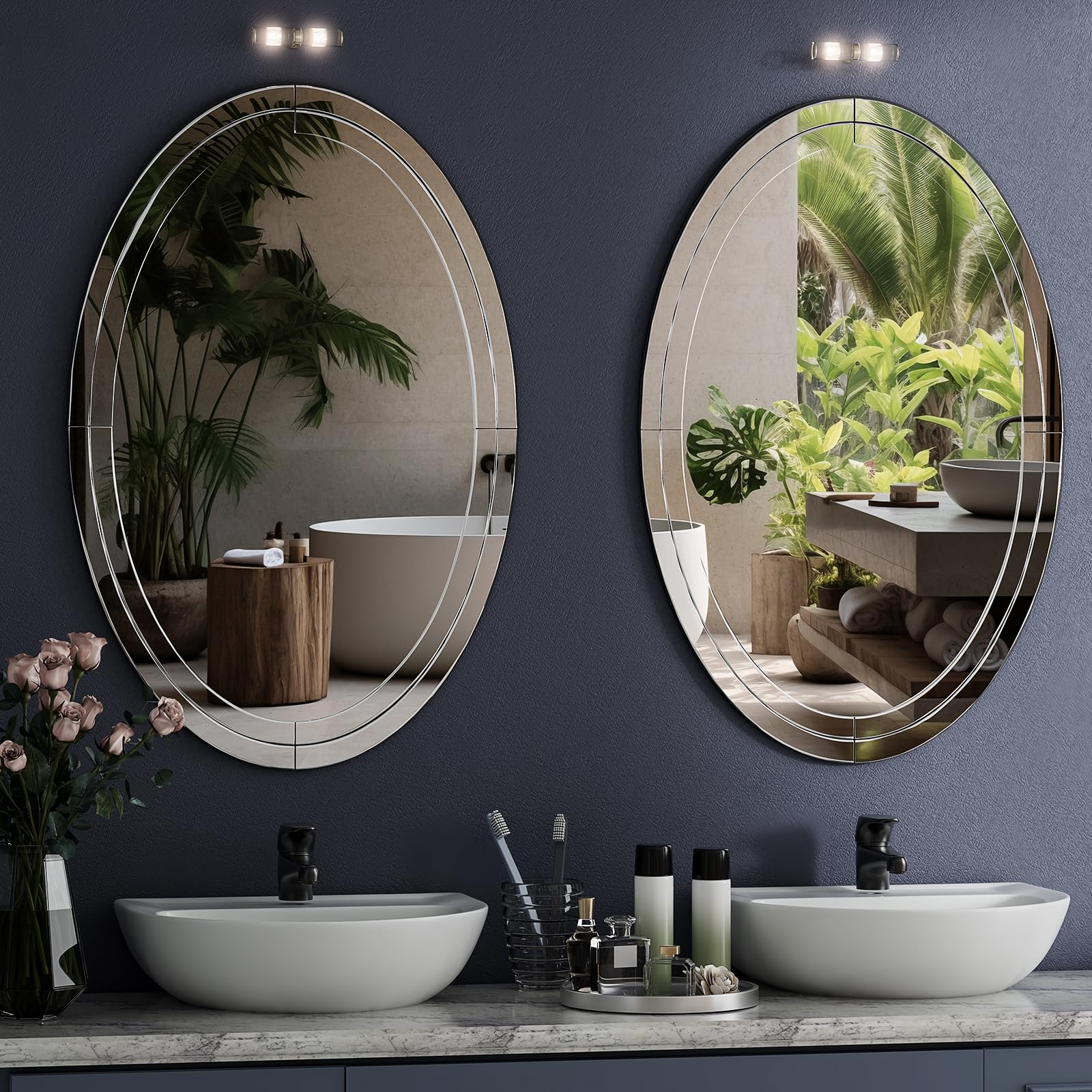 Amazon.com: COOL2DAY 24" x 36" Frameless Sliver Decorative Wall Mirror ...