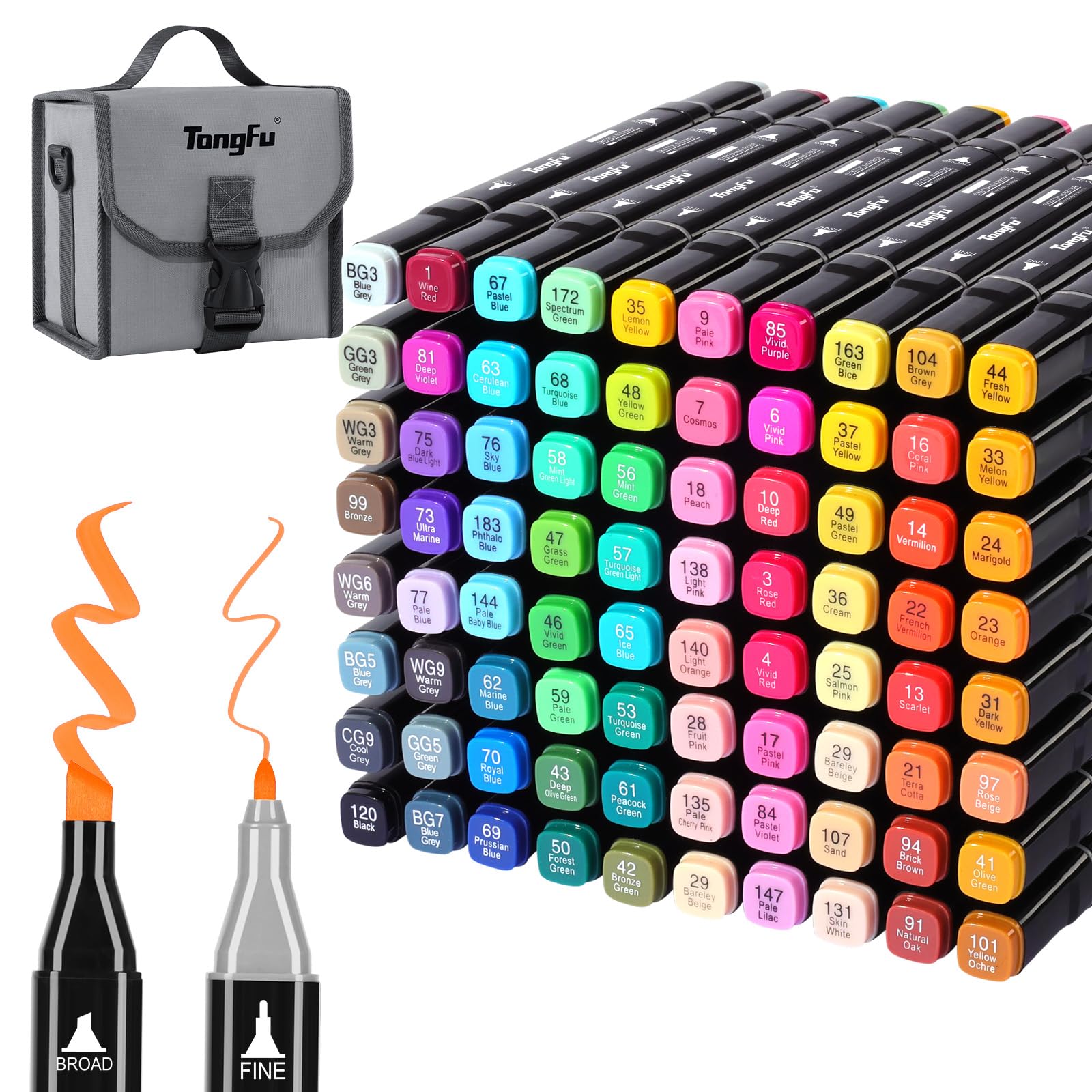 TongFu 80 Colored Marker Set, Colouring Pens for Adults, Graphic ...