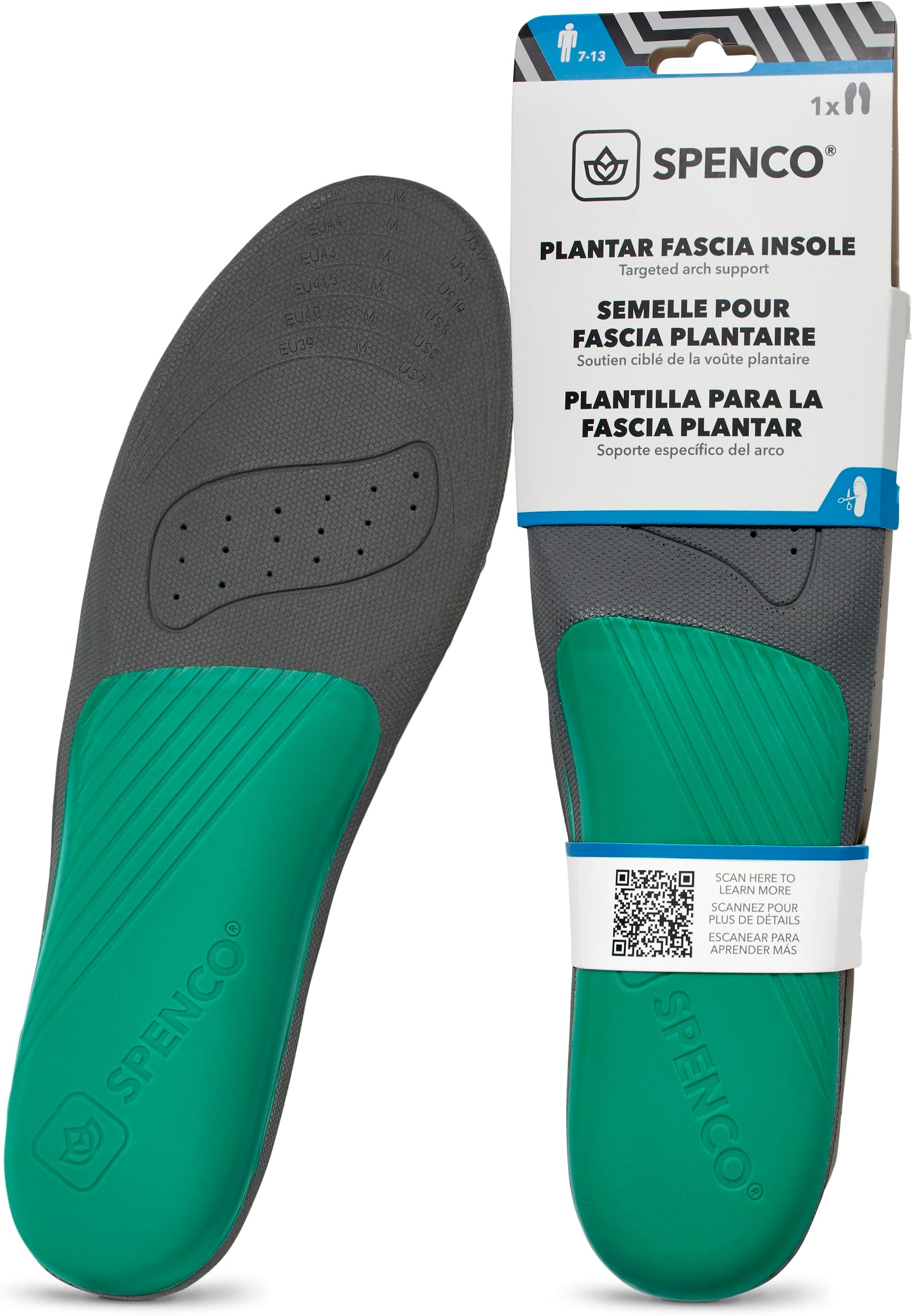 Amazon.com: Spenco Plantar Fascia Insole, Trim to Fit, Men's 7-13 ...