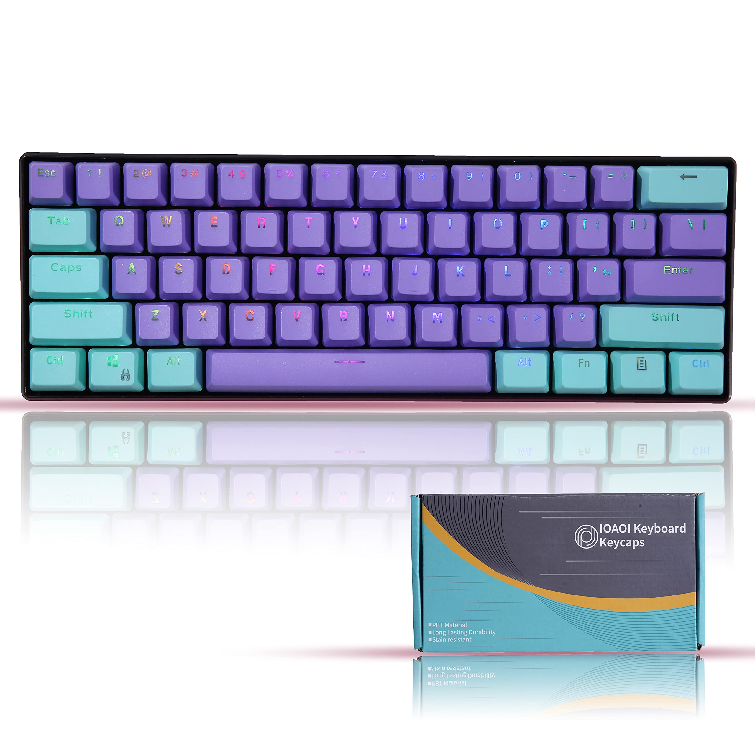 Buy IOAOI PBT Keycaps, 61 Keycaps OEM Profile Keycaps 60 Percent ...