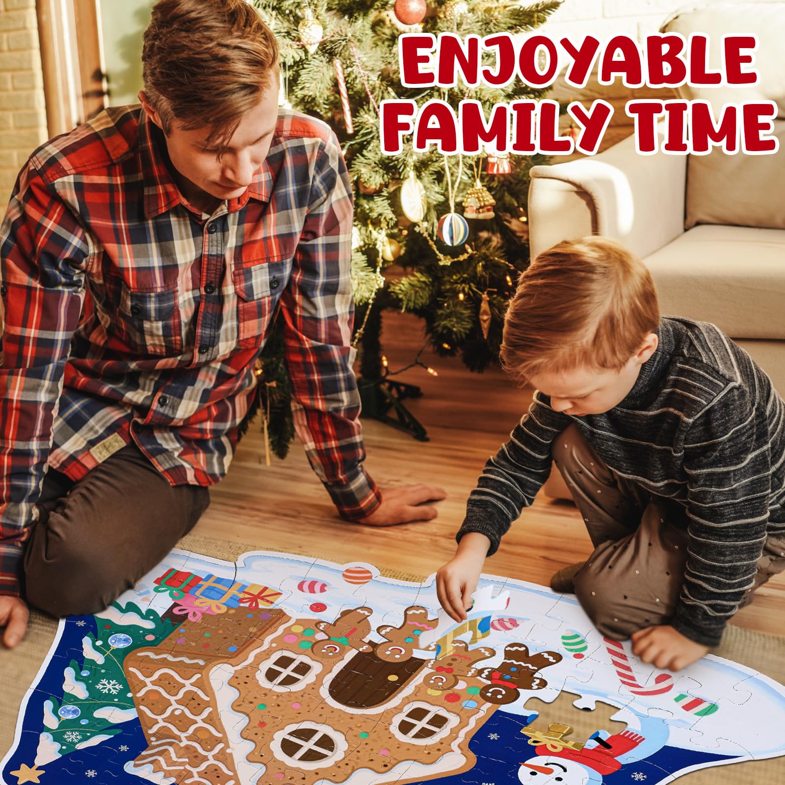 Snapklik.com : Gingerbread House Christmas Floor Puzzle For Kids Ages 3 ...