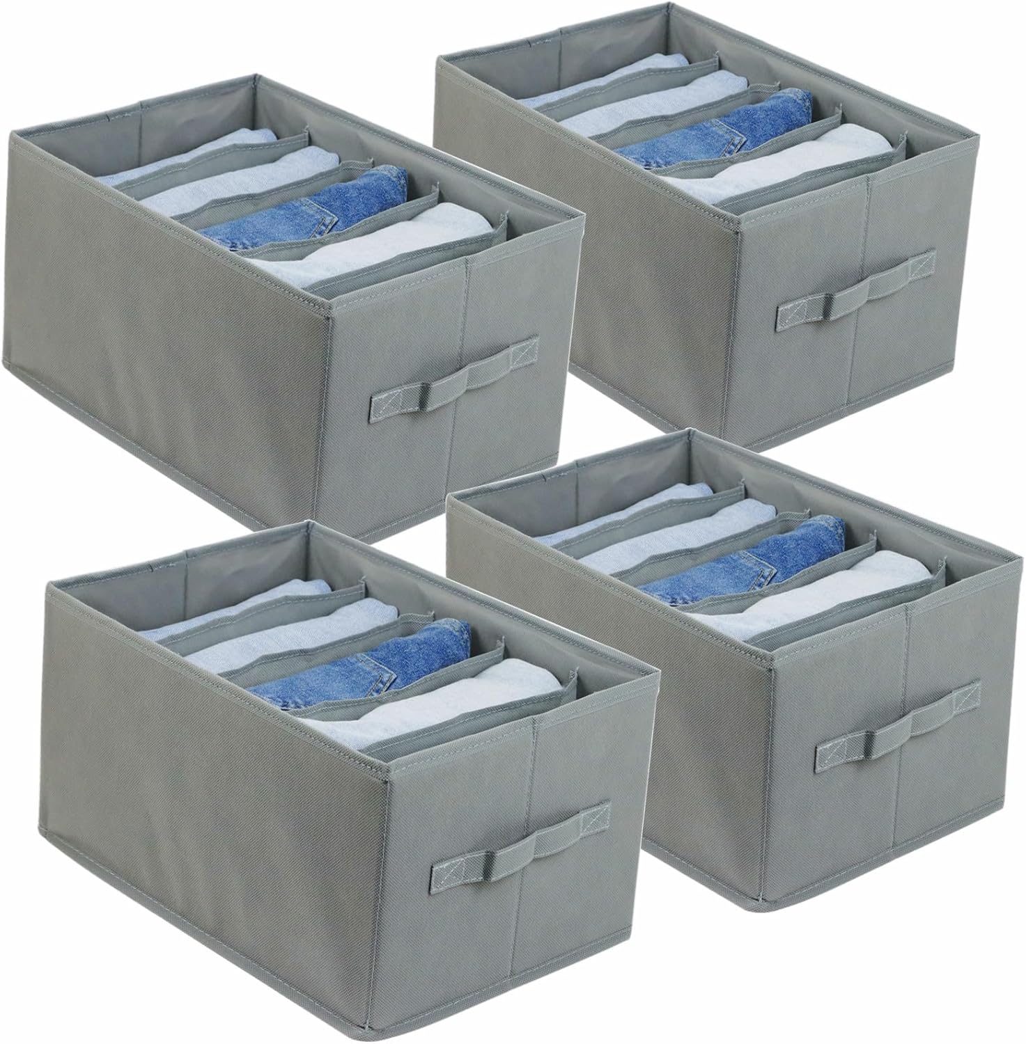 Amazon.com: Fordonral 4PCS Clothes Organizer 5 Large Compartments ...