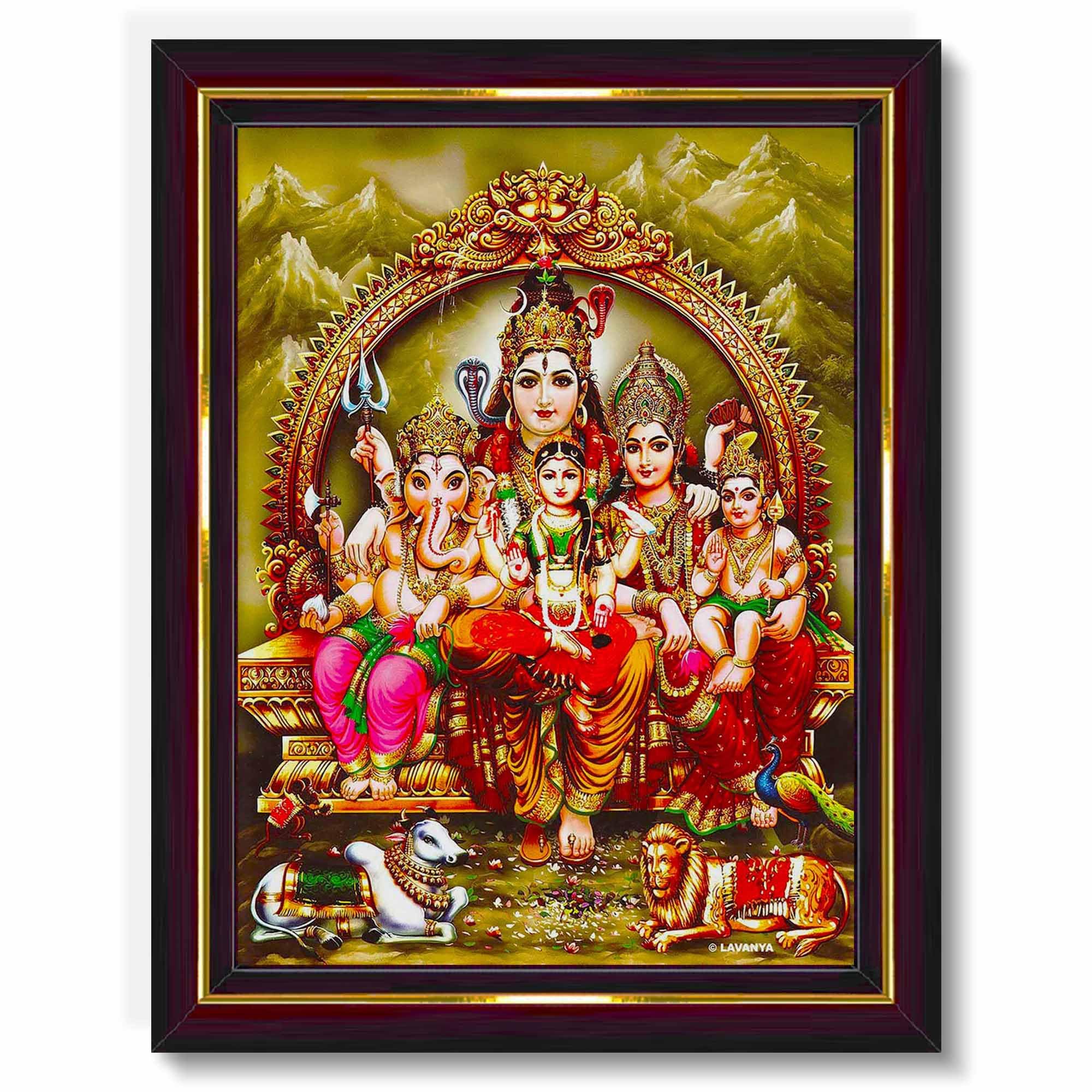 Pavan Photo Laminations Shiv Parivar Family Siva Parvati Lord Shiva ...