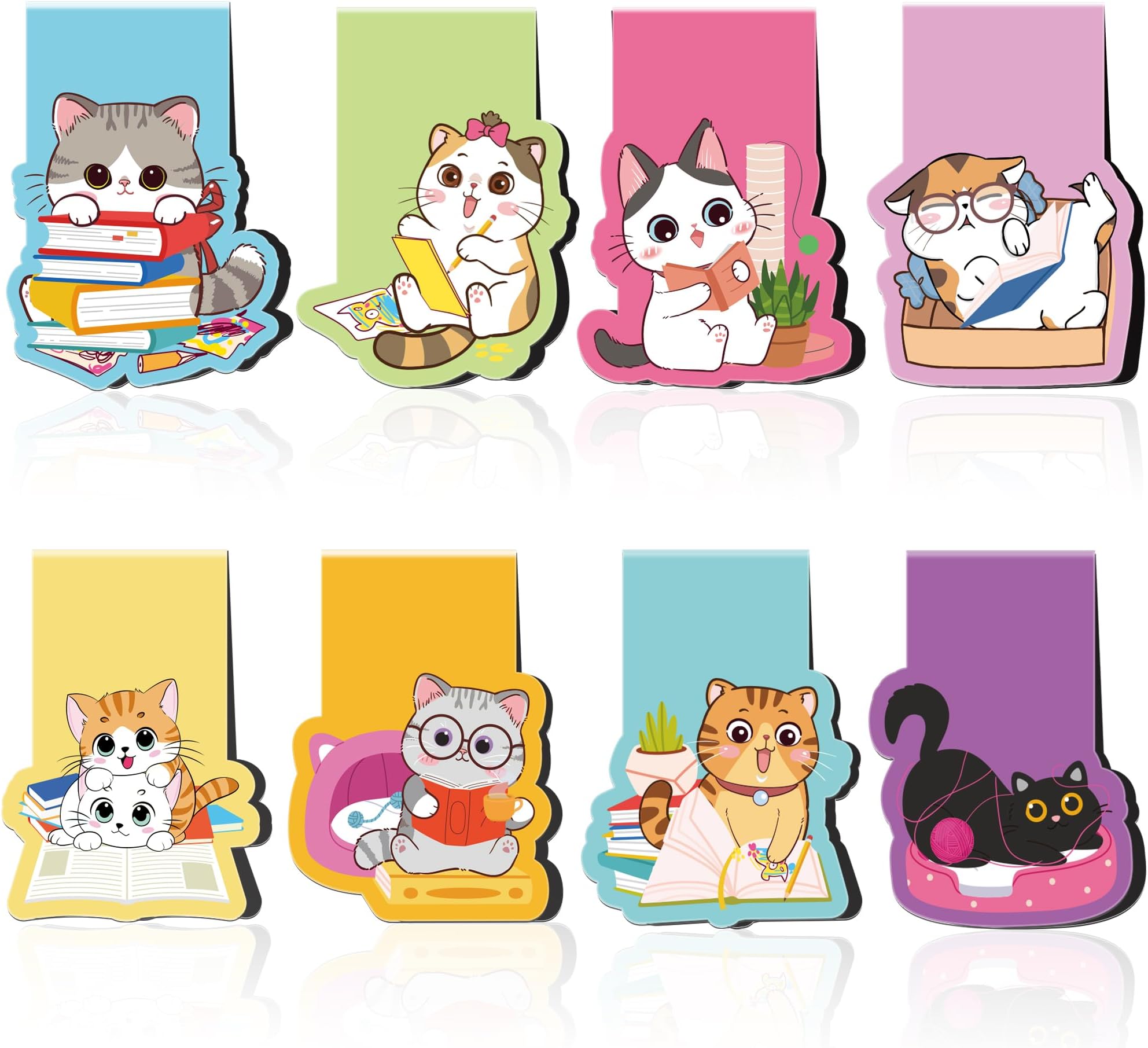 Amazon.com : Wxiben Cats Magnetic Bookmarks Gifts - 8Pcs Cute Cats ...