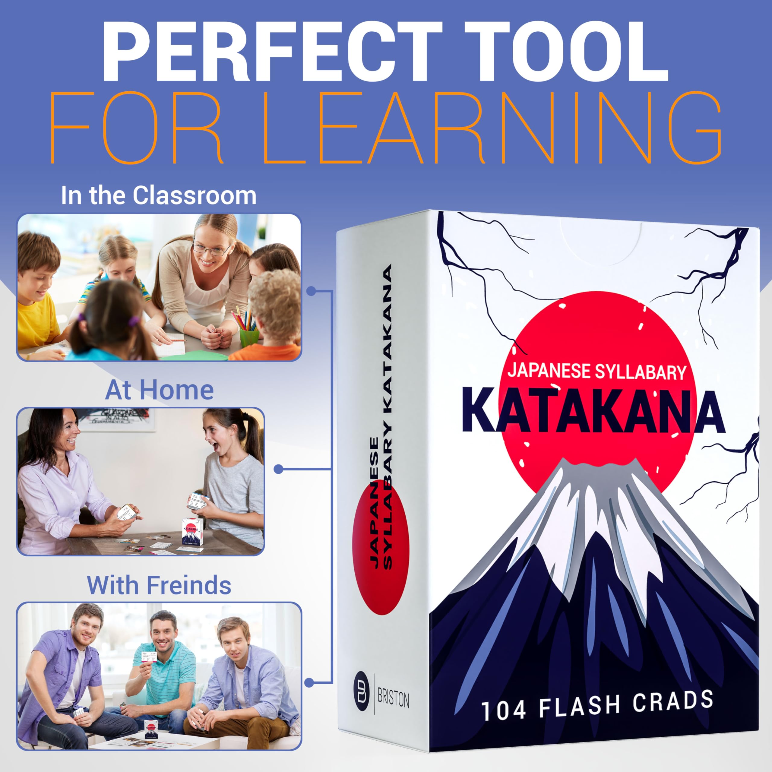 Snapklik.com : Japanese Syllabary Katakana Flash Cards 104 Character ...
