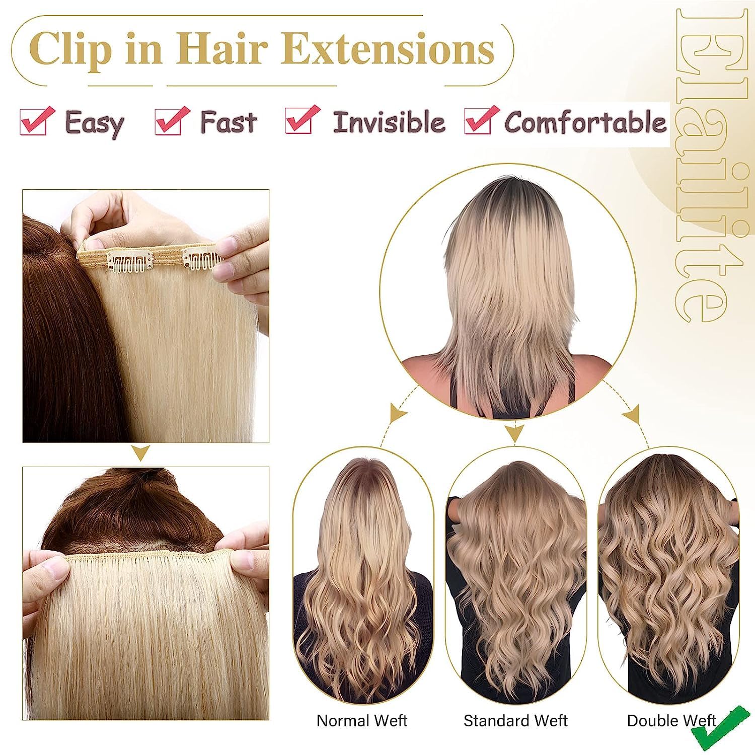 Double Wefted Clip Double Weft Clip In Hair Extensions – Lotus Hair