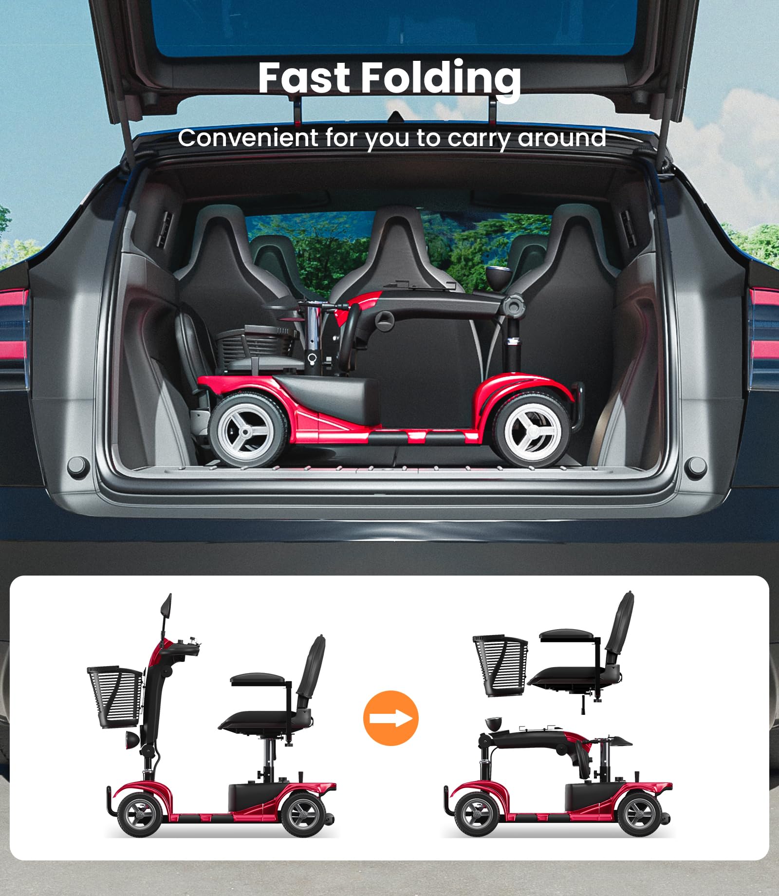 Snapklik.com : VOCIC 4 Wheel Mobility Scooter, Electric Powered ...