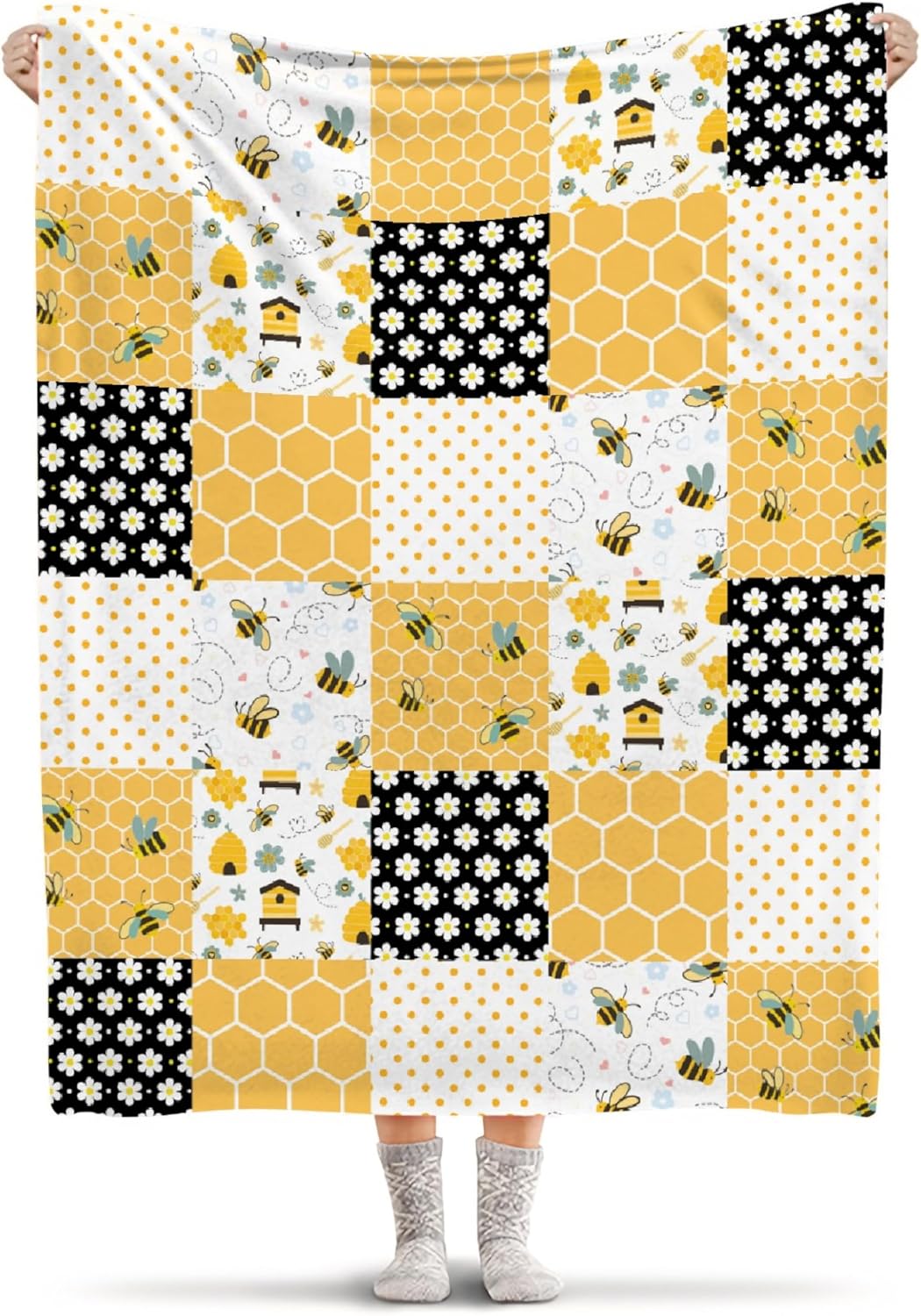 Amazon.com: Bee Blanket Lightweight Flannel Throw Blanket Gifts for ...