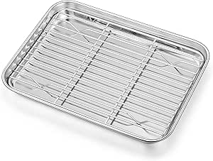 Amazon.com: Homikit Baking Sheet with Wire Rack, 9 x 7 Inch Stainless ...