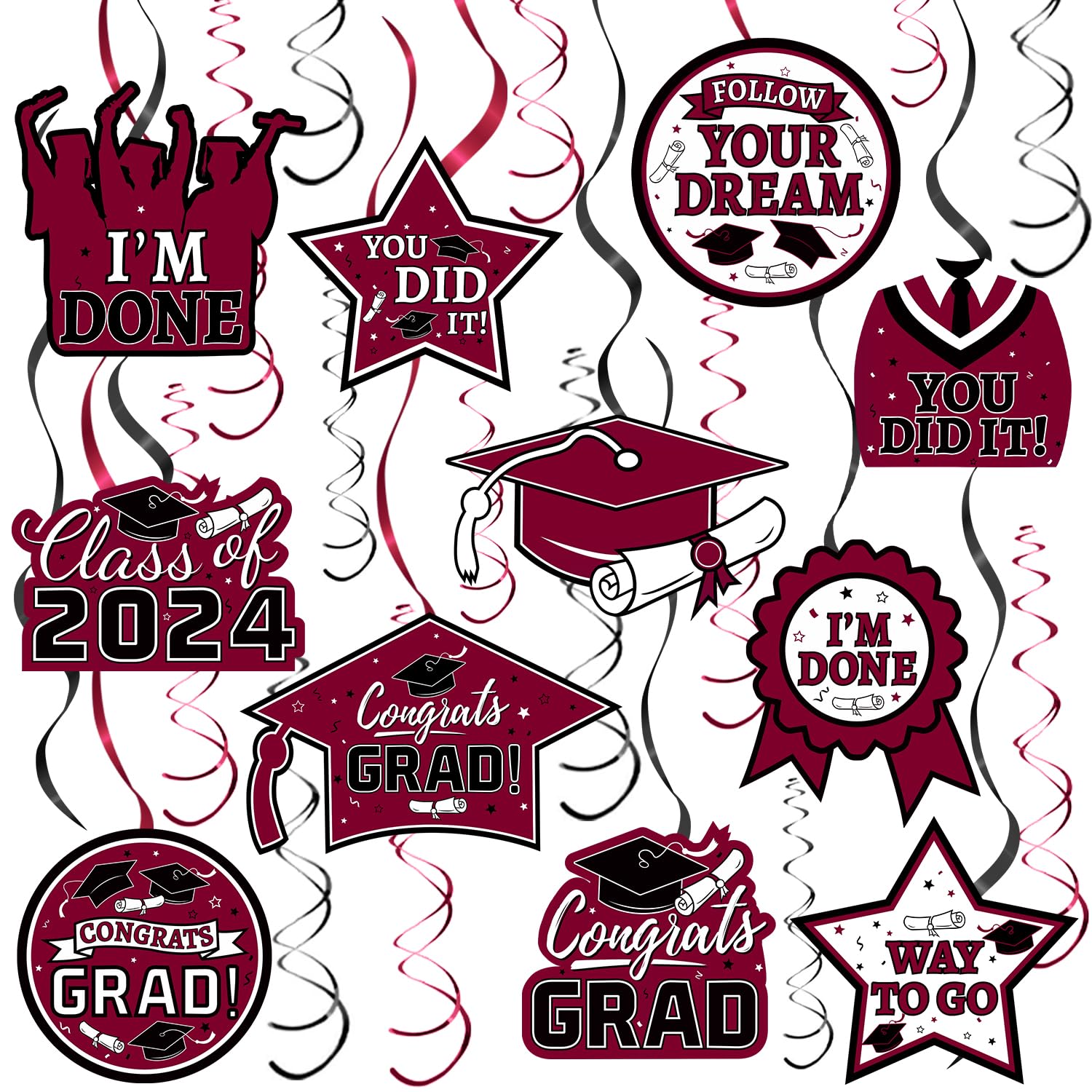 Snapklik.com : 54 Pieces Graduation Decorations Class Of 2024 ...