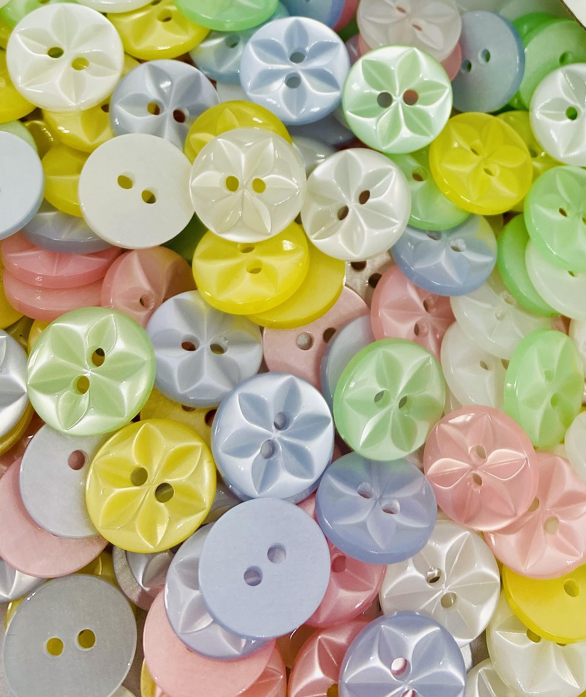 Baby Buttons,200 Pcs Round Fish Eye Buttons,2 Hole Baby Resin Buttons ...