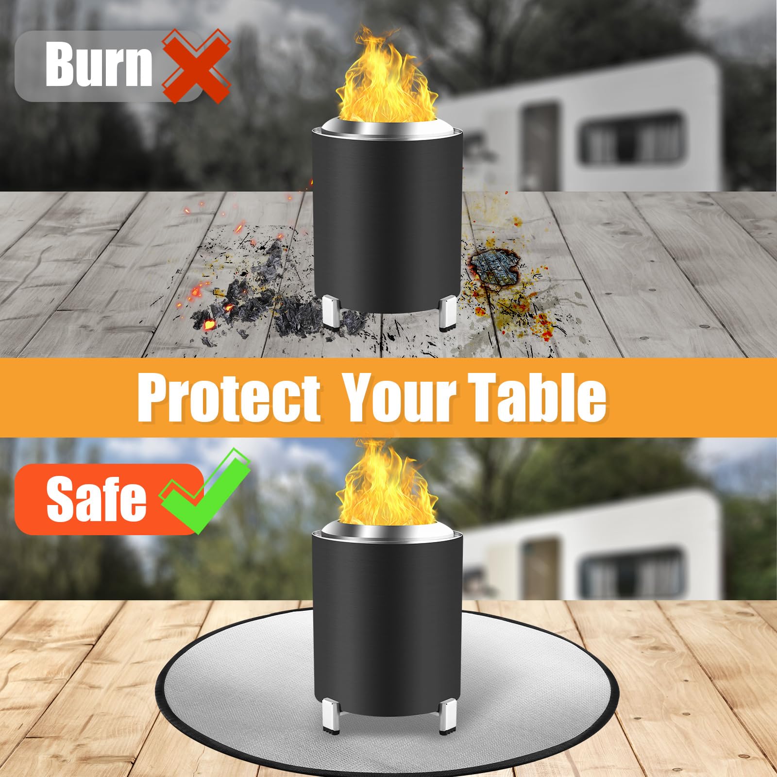Snapklik.com : 18.5in Fire Pit Mat Compatible