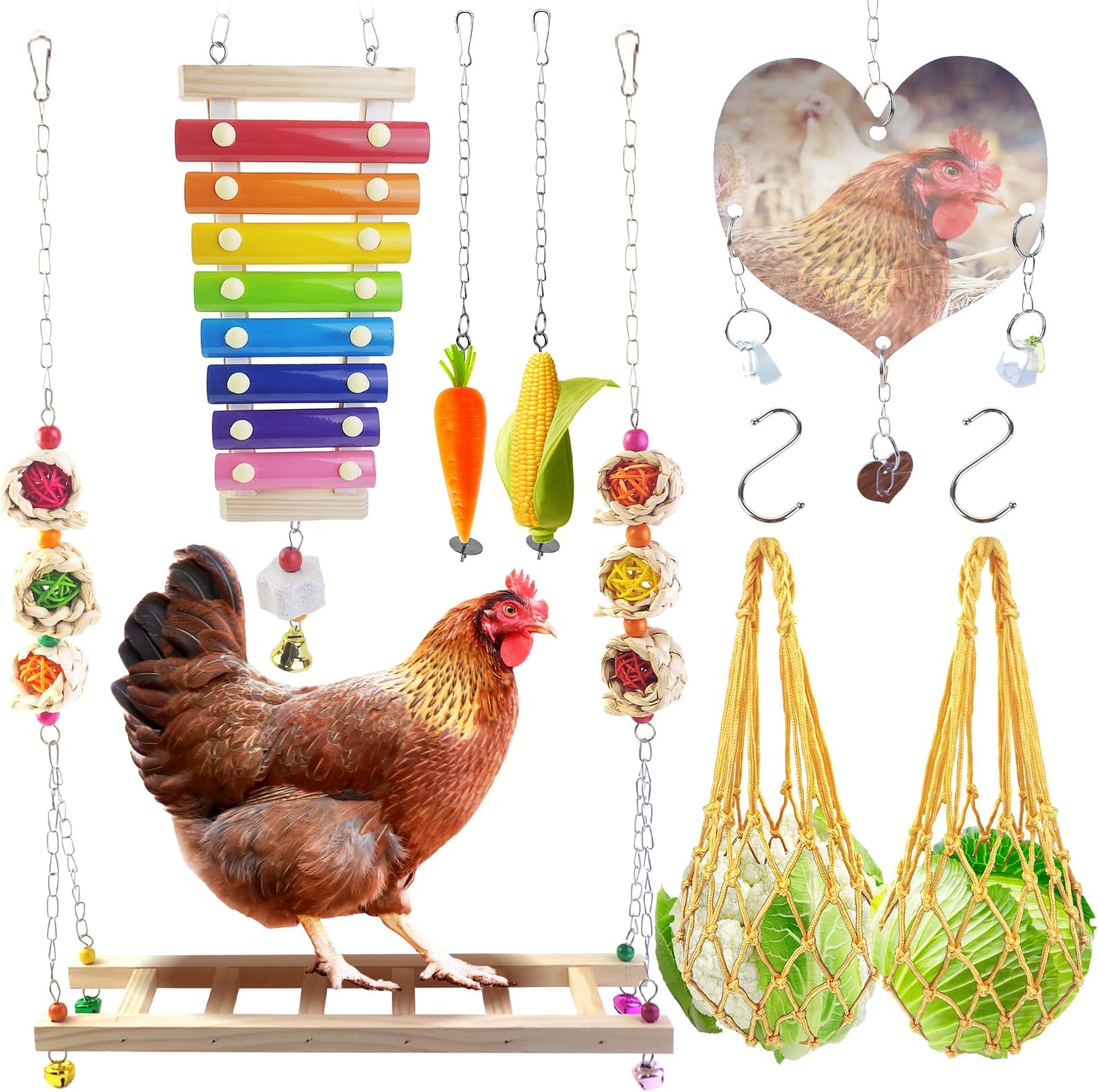 Amazon.com: 7 Packs Chicken Toys Set - with Chicken Xylophone Toy ...