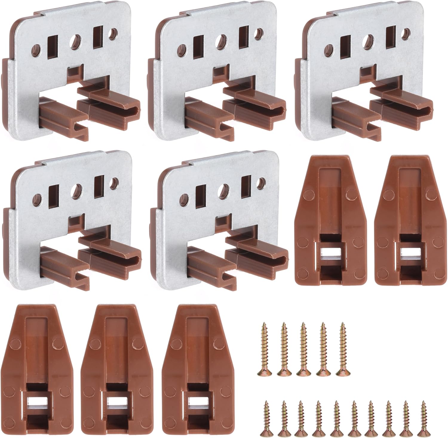 5Pcs Drawer Slide Track Guide Glide with Drawer Guide Metal Backing and ...