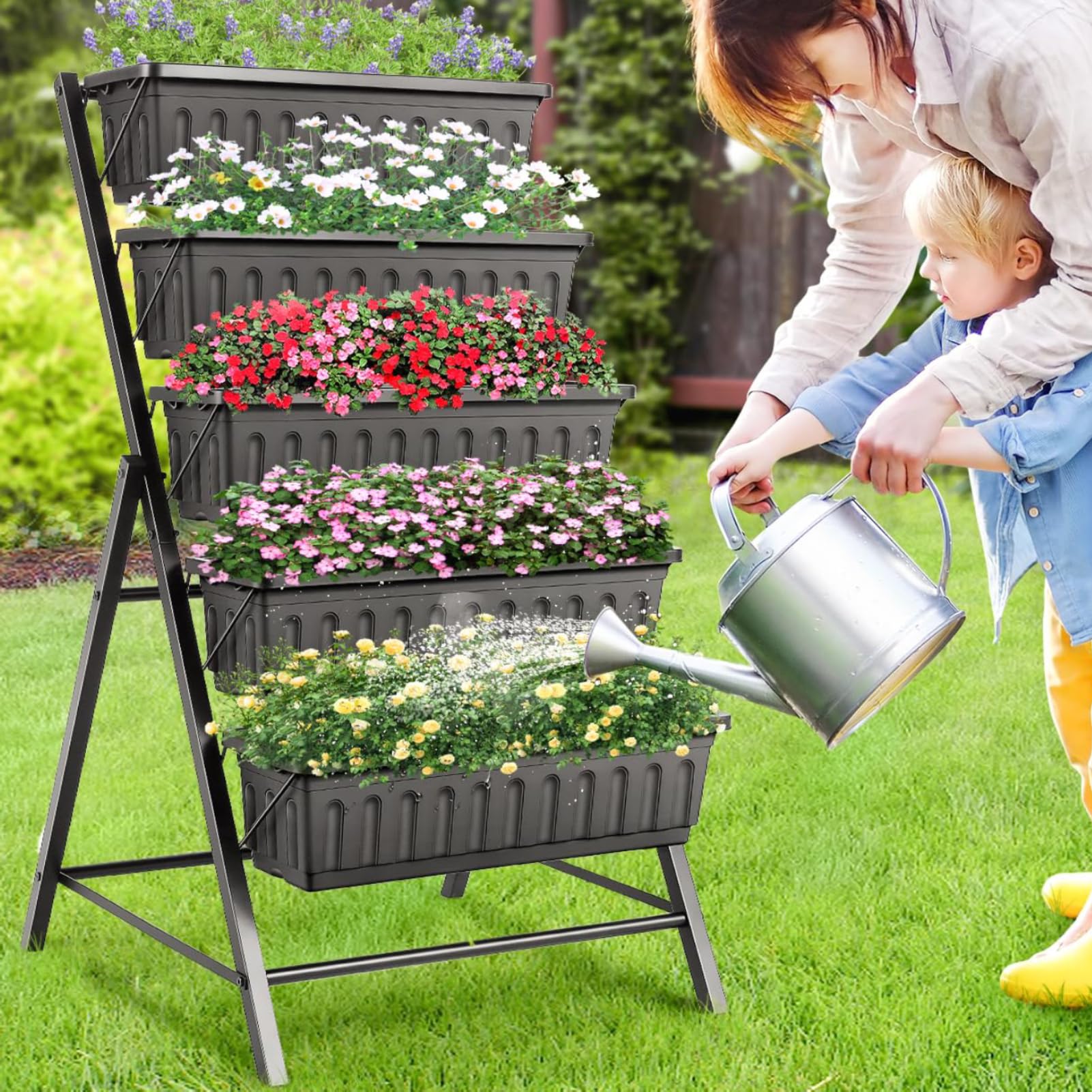 Snapklik.com : Suyncll Vertical Raised Garden Bed Planter Box,5 Tiers ...