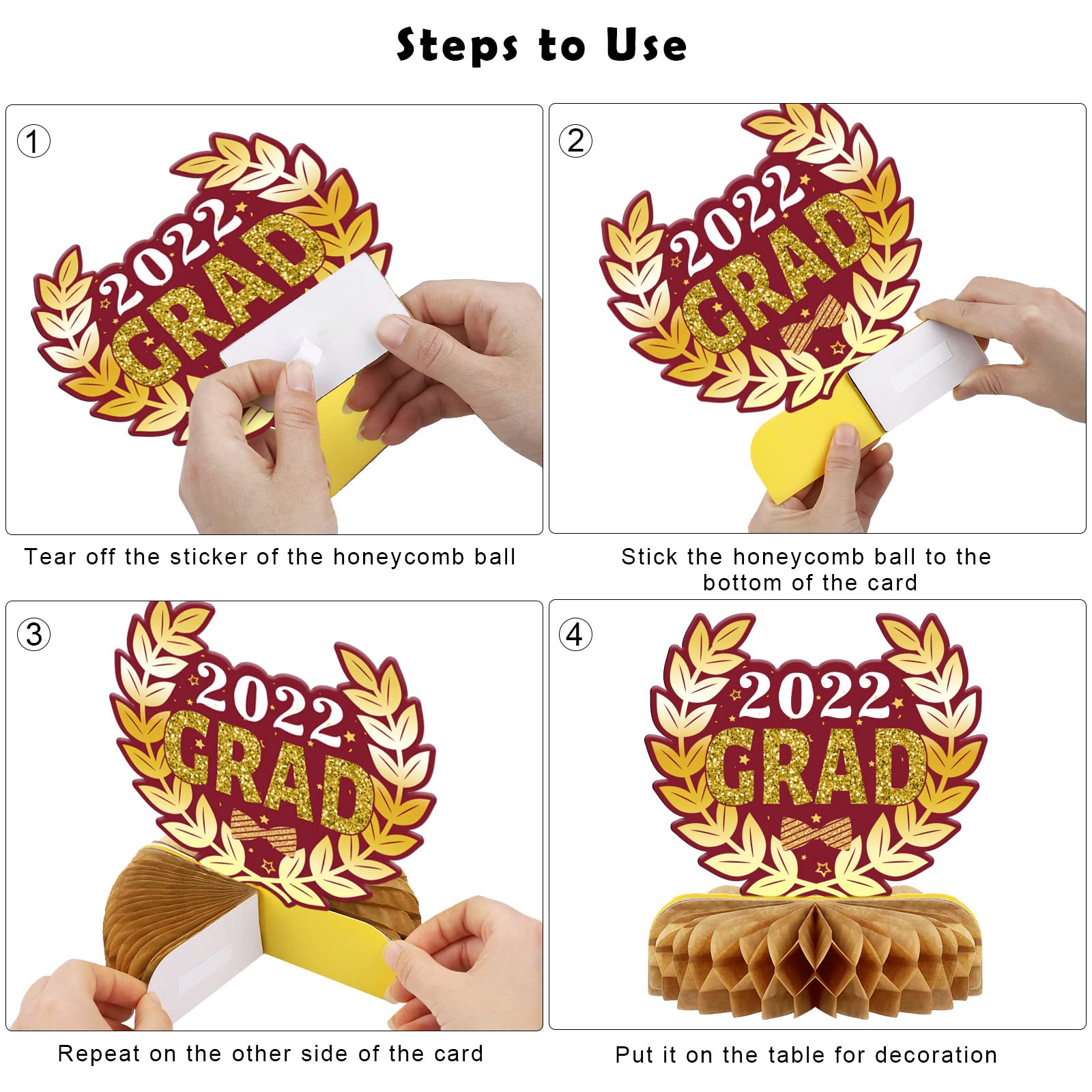 Snapklik.com : Fovths 9 Pieces Class Of 2022 Graduation Party Honeycomb ...