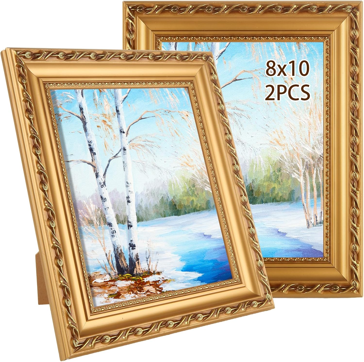 Amazon.com - LOPYXBR 2 PCS Gold Frame for Canvas Paintings 8x10 Inch ...