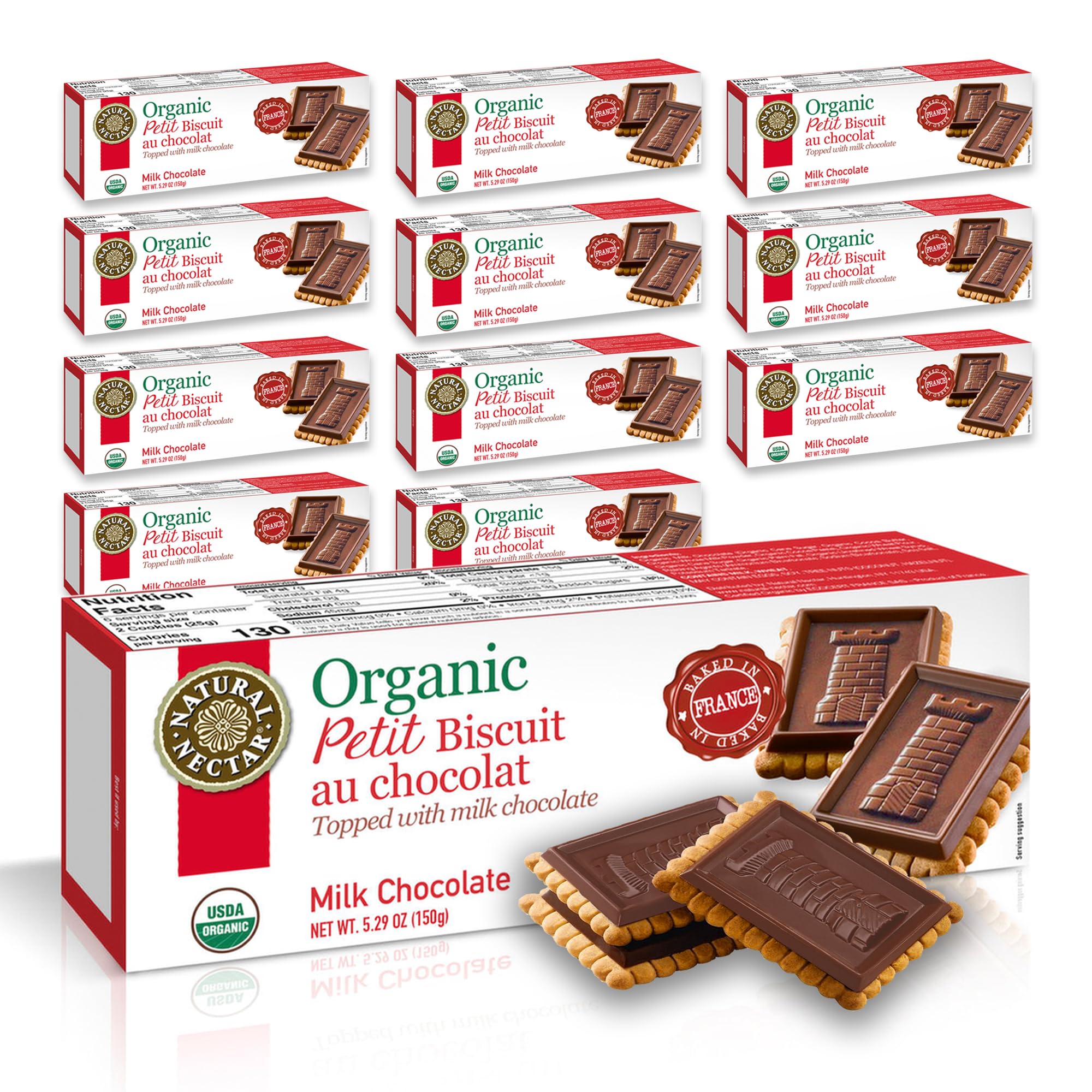 Amazon.com: Natural Nectar Organic Petit Biscuit Milk Chocolate, 5.29 ...