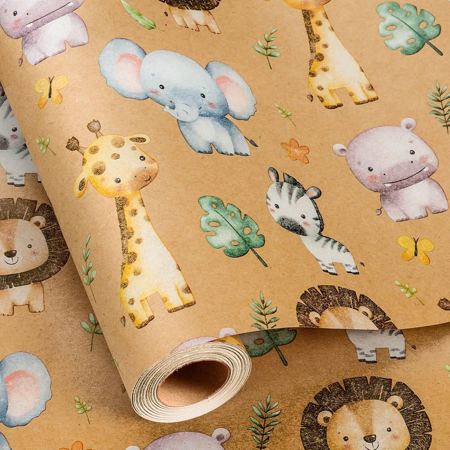 Amazon.com: Burymento Kraft Animal Wrapping Paper, Cut Auxiliary Line ...