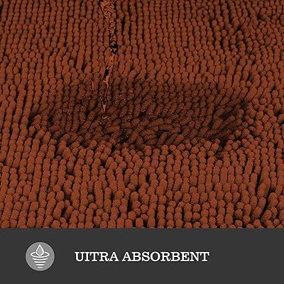 Amazon.com: Yeaban Dusty Rose Bathroom Rugs – Thick Chenille Bath Mats ...