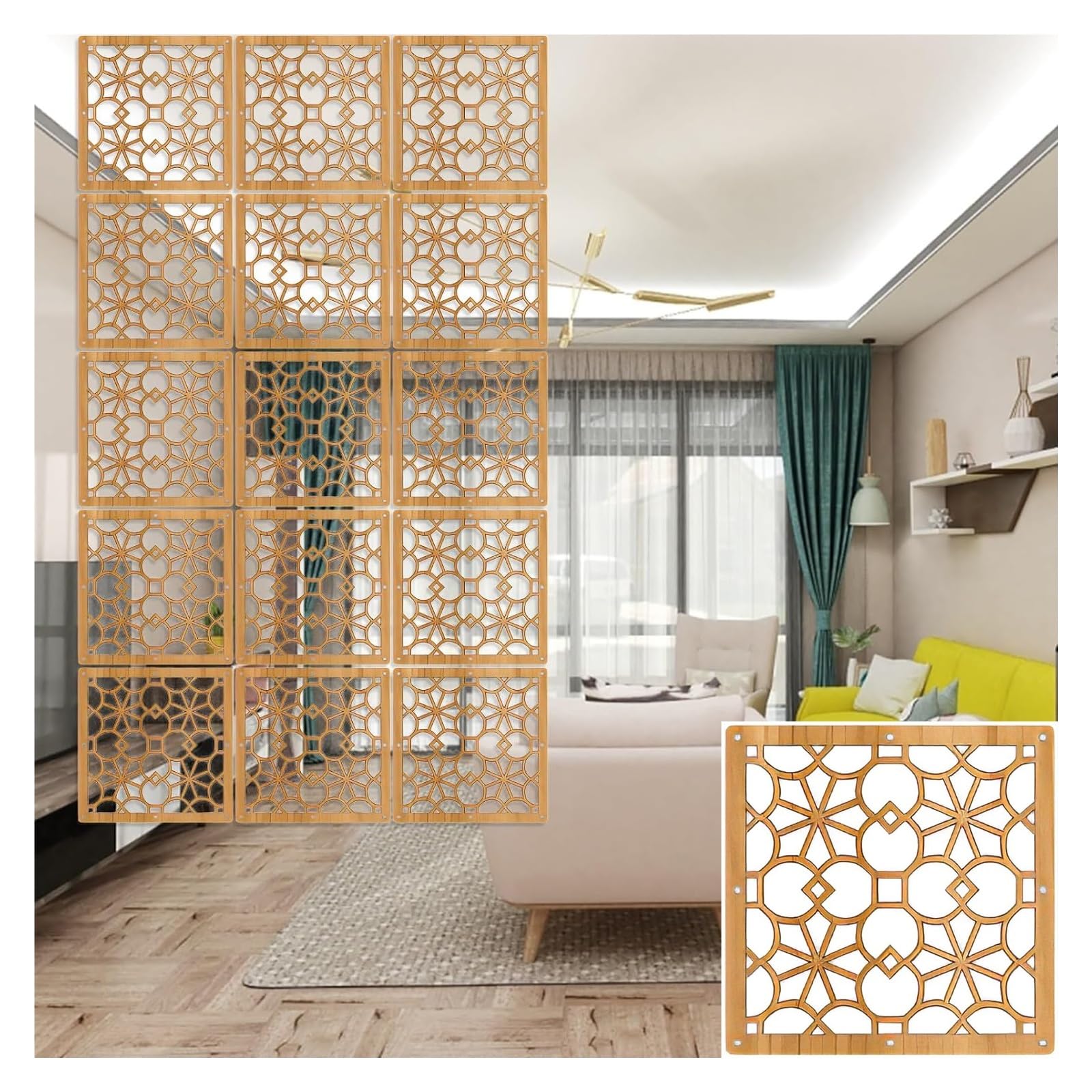 Wooden Room Partition Repair Parts CUSTOM SIZE, Rotating Slat Room