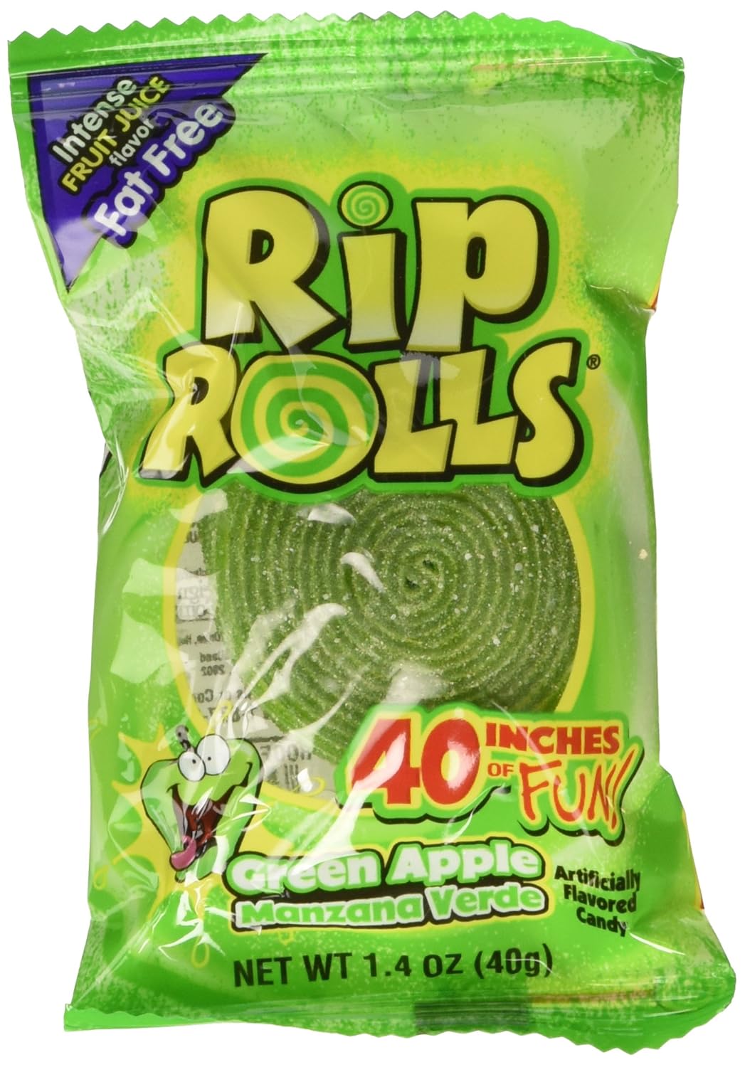 Amazon.com : Sour Rips Roll Green Apple Flavor (24 count) : Candy ...