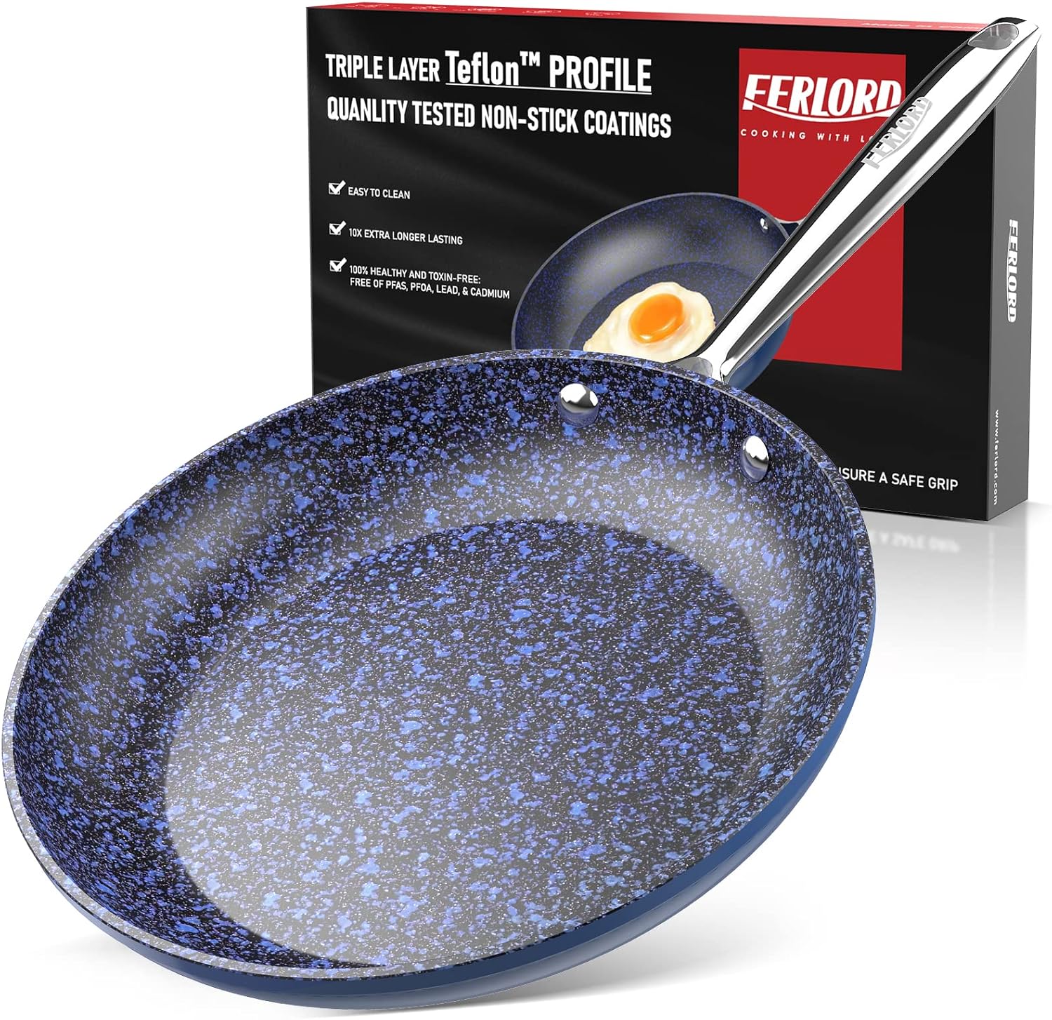 Poêle à induction Ferlord - 26 cm - Avec poignée en acier inoxydable ...