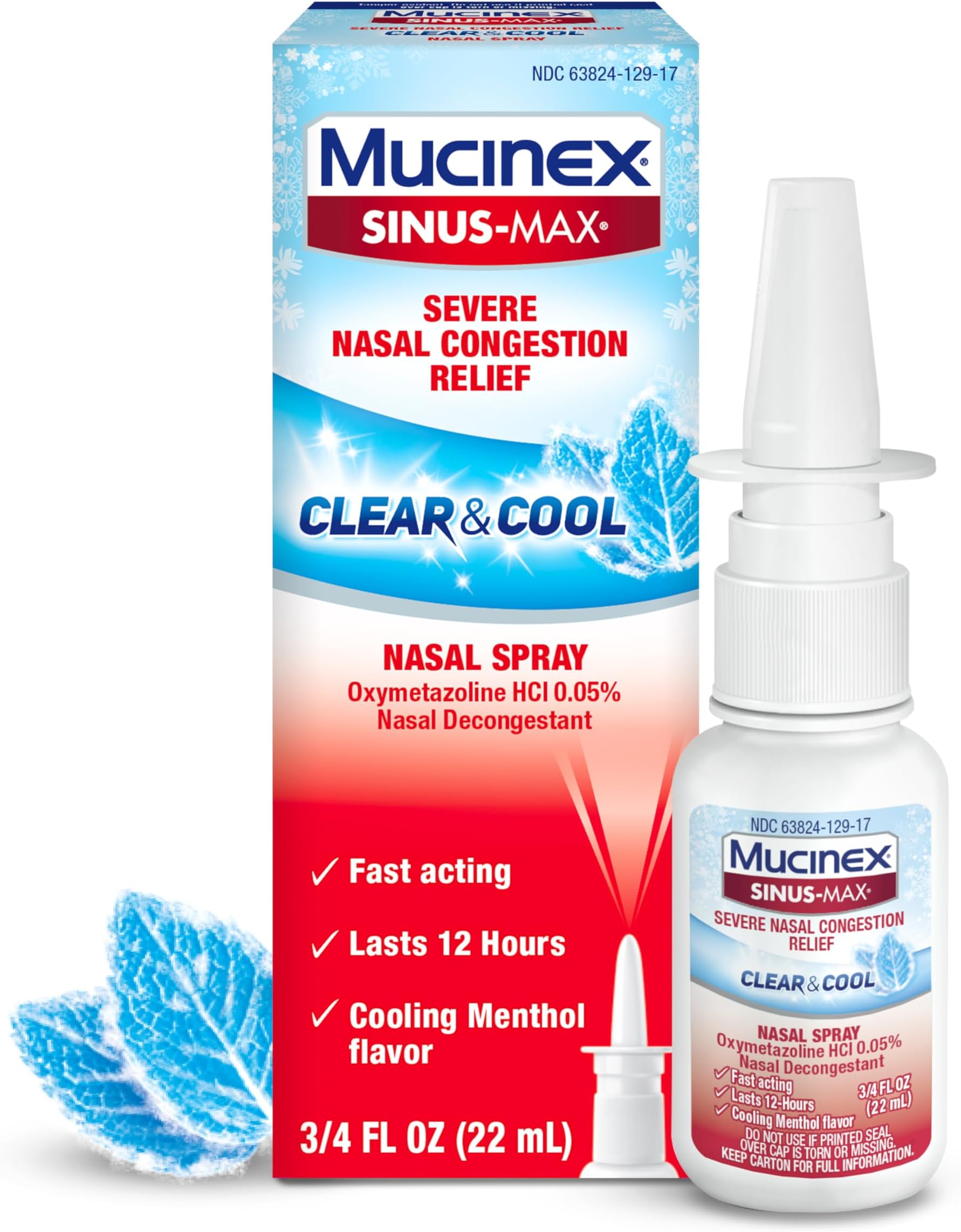 Amazon.com: Mucinex Nasal Decongestant Spray, Sinus-Max Severe Nasal ...