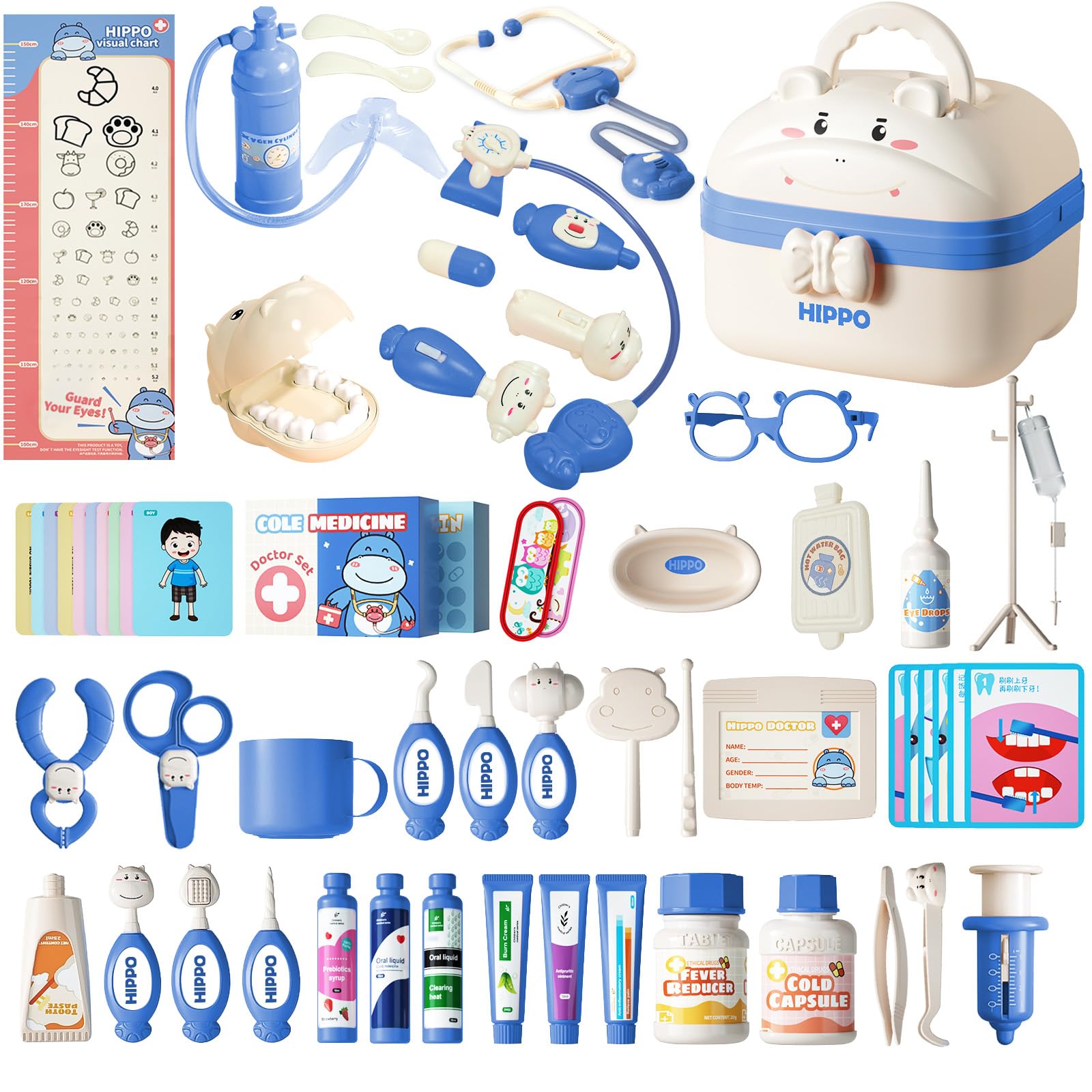 Snapklik.com : RedCrab Kids Medical Kit 60+pcs, Cute Hippo Dentist Role ...