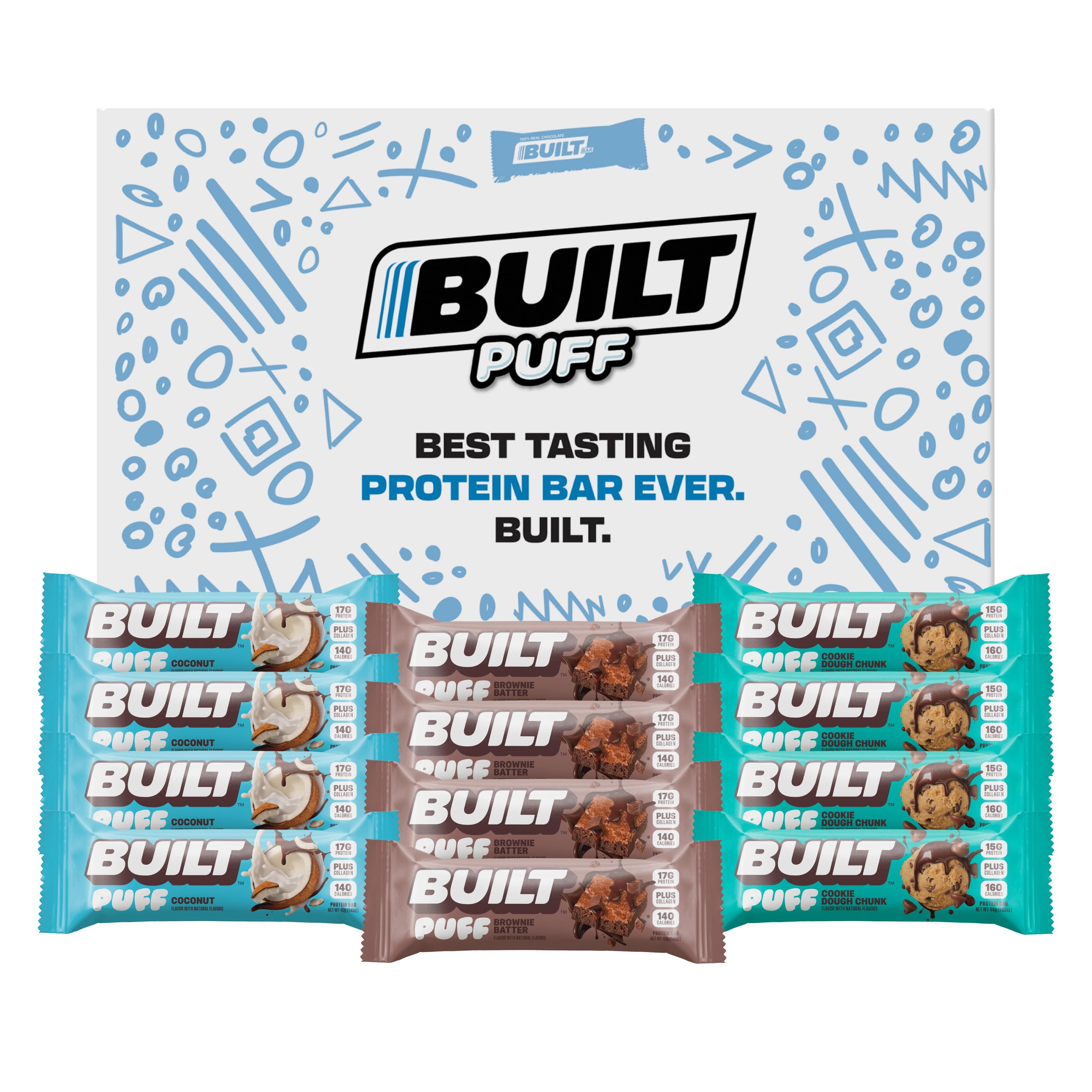 Amazon.com : BUILT Protein Bars, Variety Pack, 12 Bars, Protein Snacks ...
