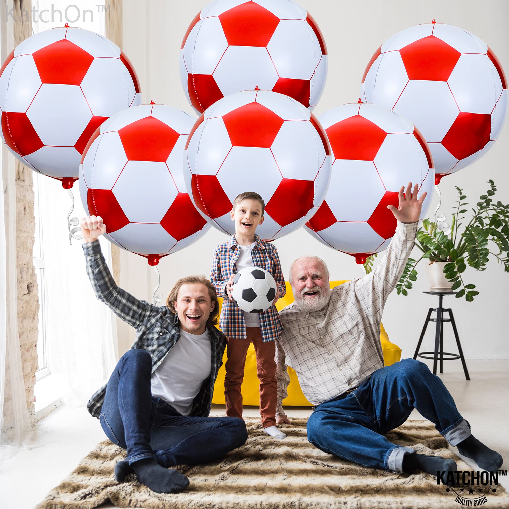 Snapklik.com : Huge 22 Inch Red Soccer Balloons - Pack Of 6, Soccer ...