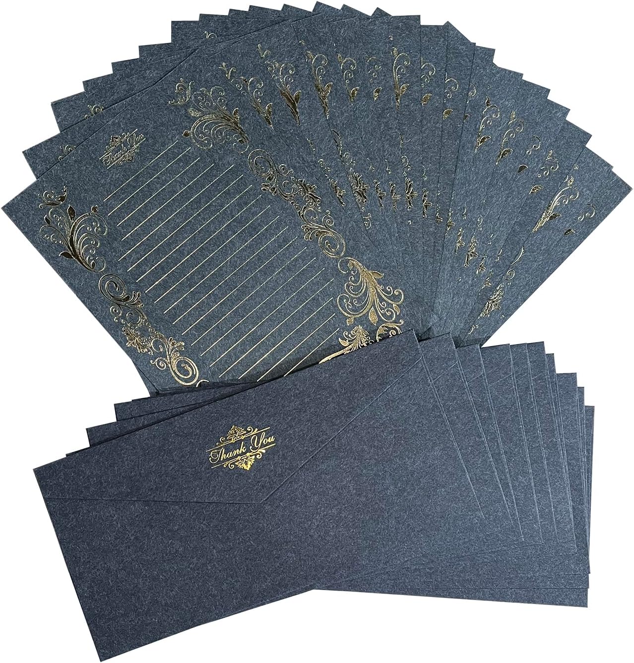 Amazon.com : ZOOYOO Envelopes with Letter Paper Set,20 Black Elegant ...