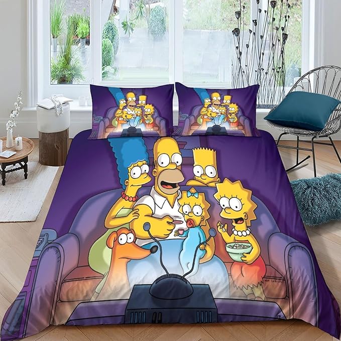 EKENOZ The Simpsons 3D Duvet Cover for for Kids,Quilt Cover Bedding Set ...
