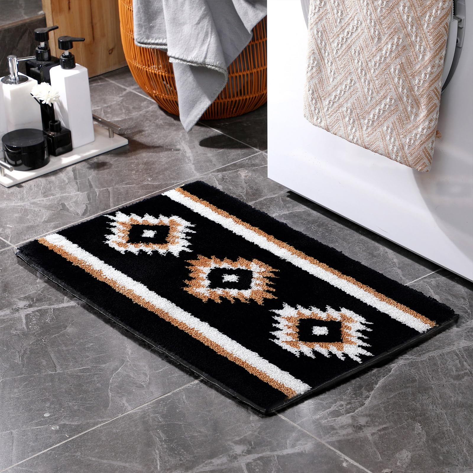 Amazon.com: Tinideya Western Bathroom Rugs Boho Aztec Bath Mat Non Slip ...