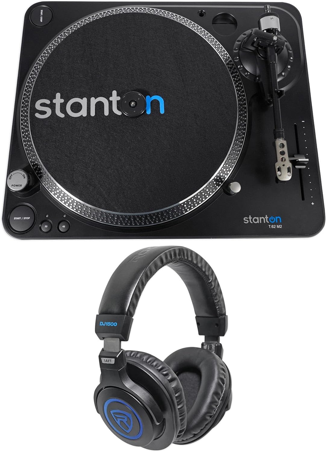 Stanton T.62 M2 Direct-Drive Straight-arm DJ Turntable+300 cartridge ...