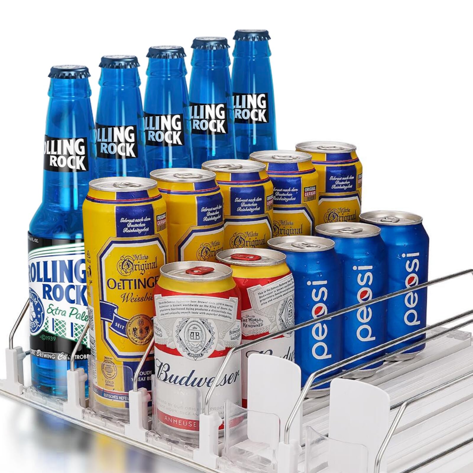 Amazon.com: Soda Can Dispenser for Refrigerator - 5 Row Automatic Drink ...