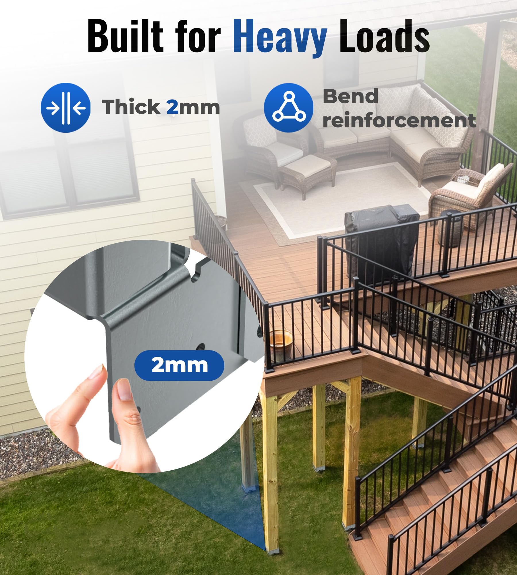 Snapklik.com : Vikofan 6-Pack 6x6 Post Bases - Actual 6"x6" Fit For ...