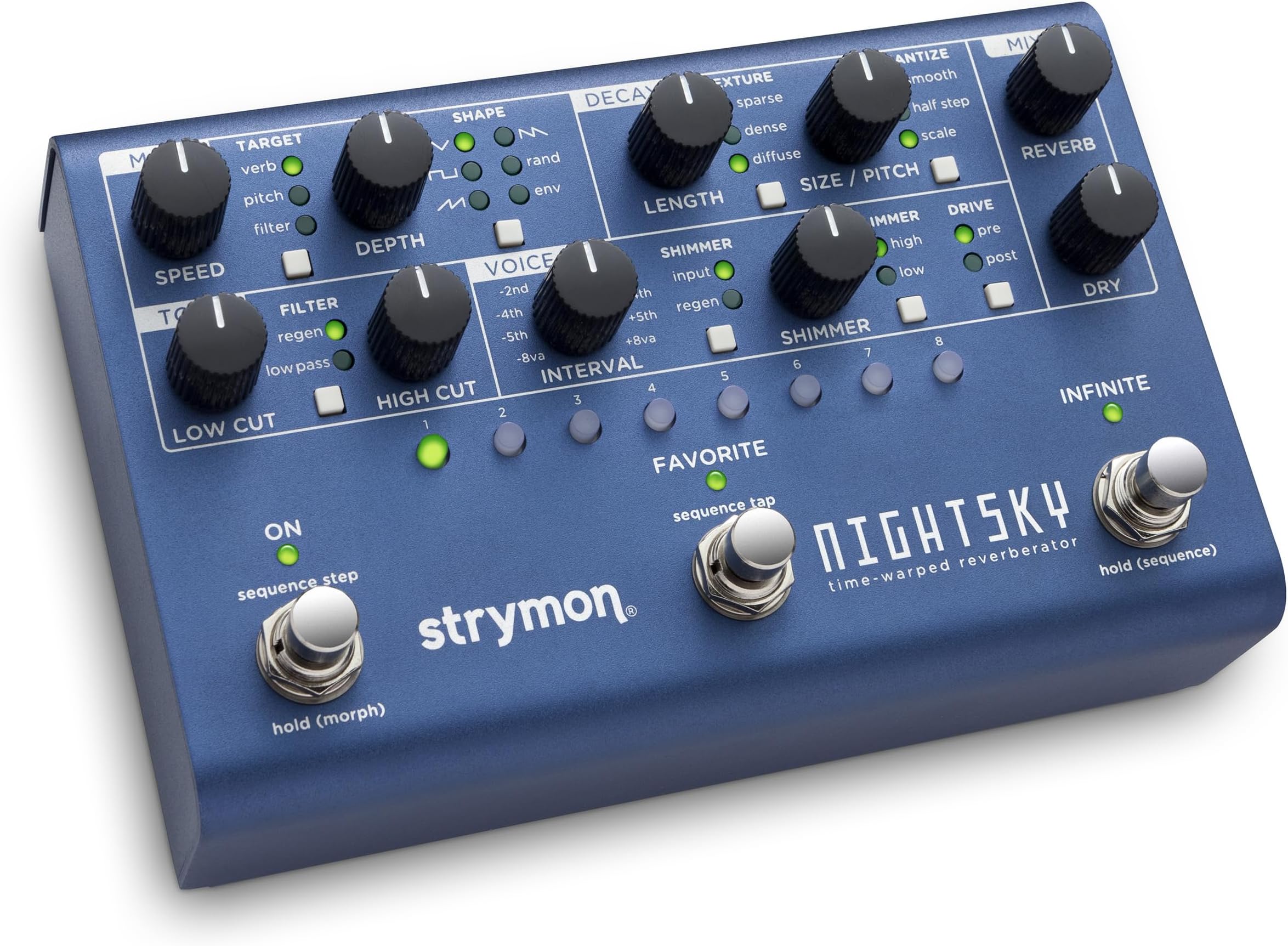 Amazon.com: Strymon BigSky Multi Reverb Guitar Effects Pedal with 12 ...