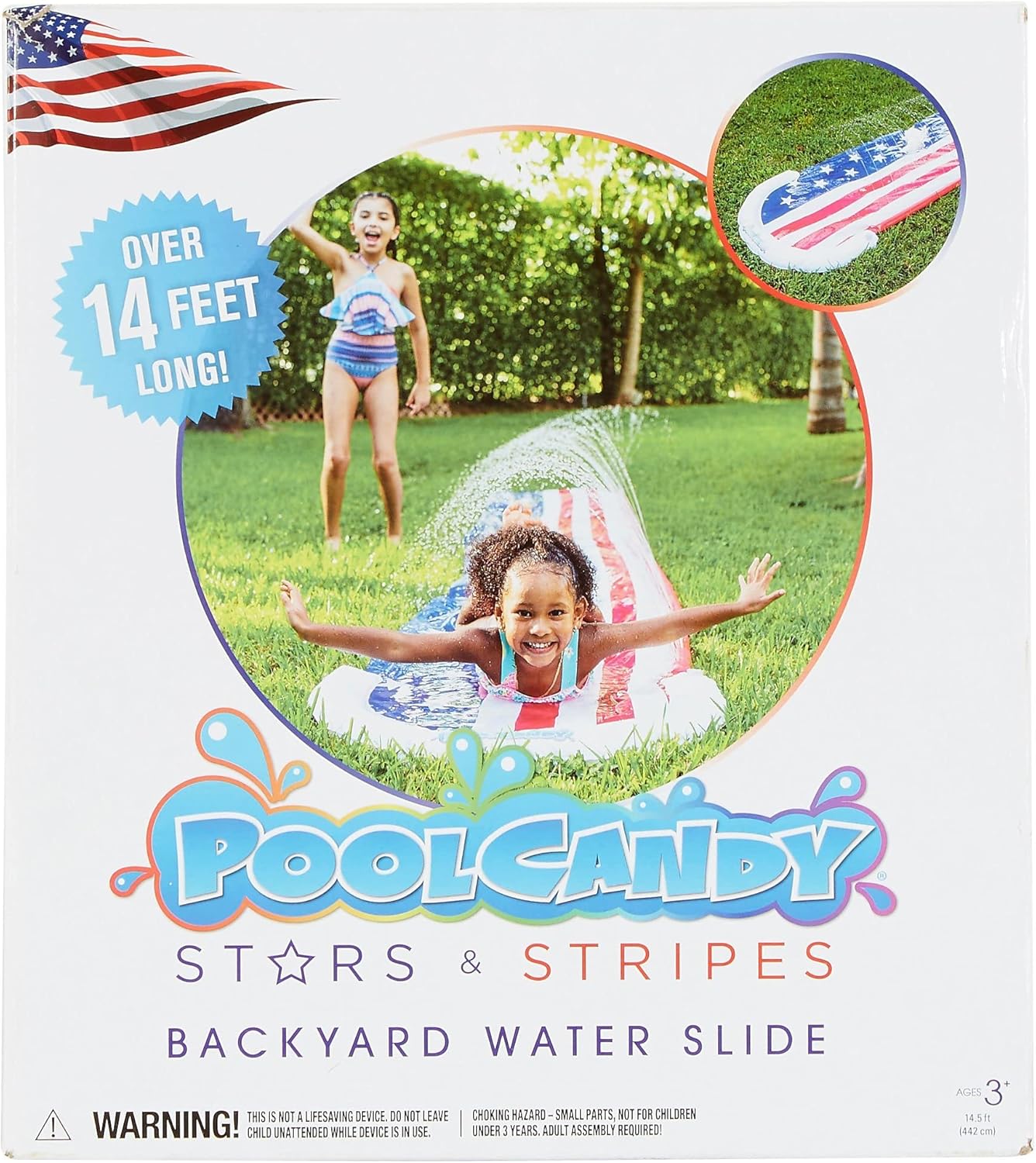 Amazon.com: PoolCandy Stars & Stripes Kids Inflatable Backyard Water ...