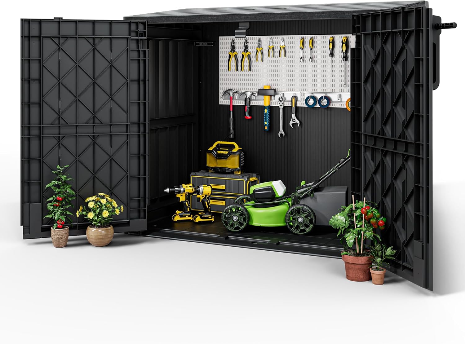 Amazon.com : GULAIMOAO Horizontal Resin Storage Shed 36 Cu Ft with ...
