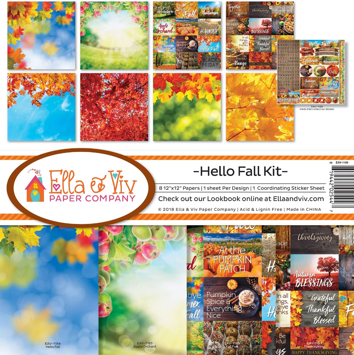 Amazon.com: Ella & Viv by Reminisce (ELLLX) Hello Fall Scrapbook ...