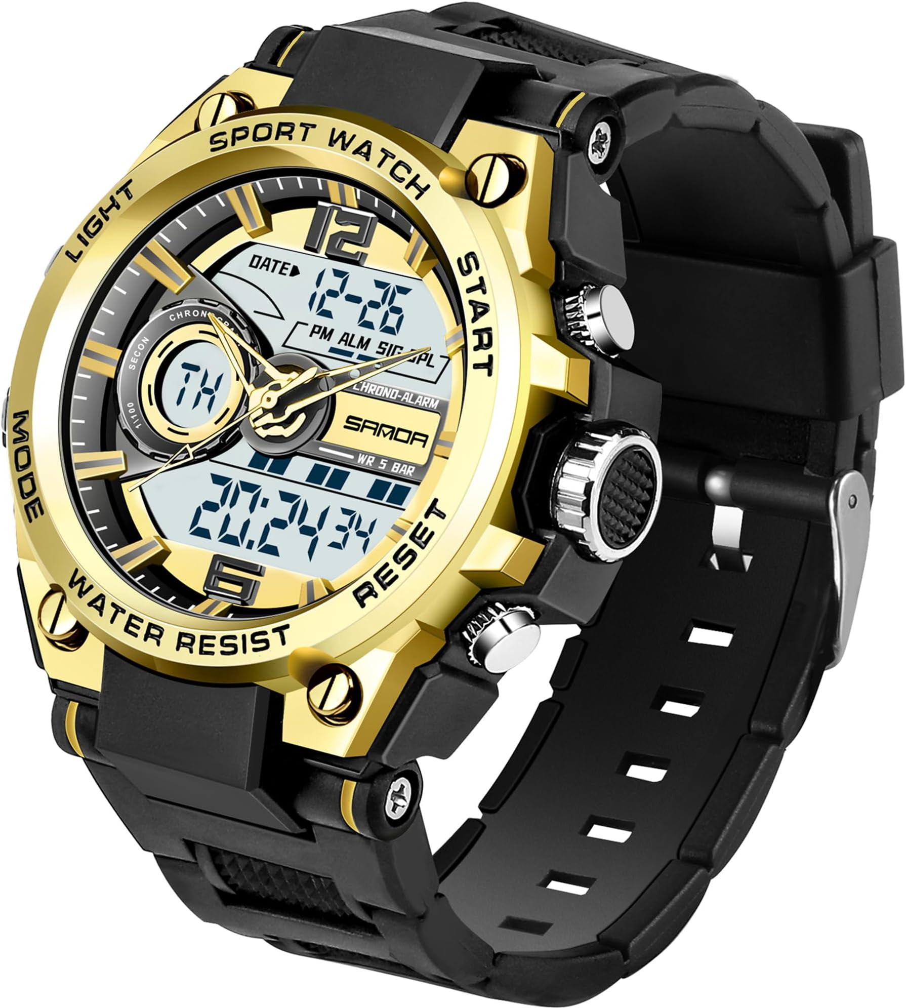 PINIDOUS Men's Watches for Men Sports Outdoor Waterproof Military Watch ...