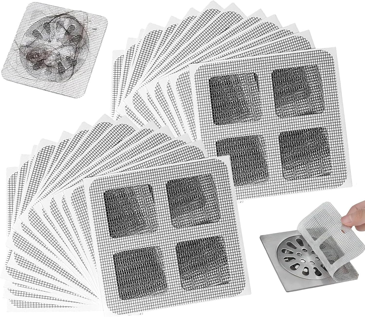 60PCS Disposable Floor Drain Sticker,4Inches Floor Drain Filter Hair ...