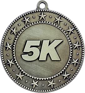 10 Pack of 5K Run Race Walk Gold Medals Trophy Award with Neck Ribbons ...