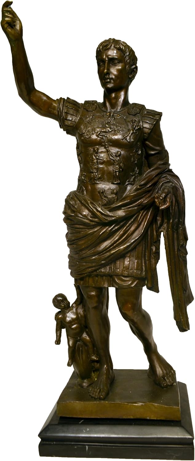 Amazon.com: Large Bronze Augustus Caesar Roman Soldier Sculpture : Home ...