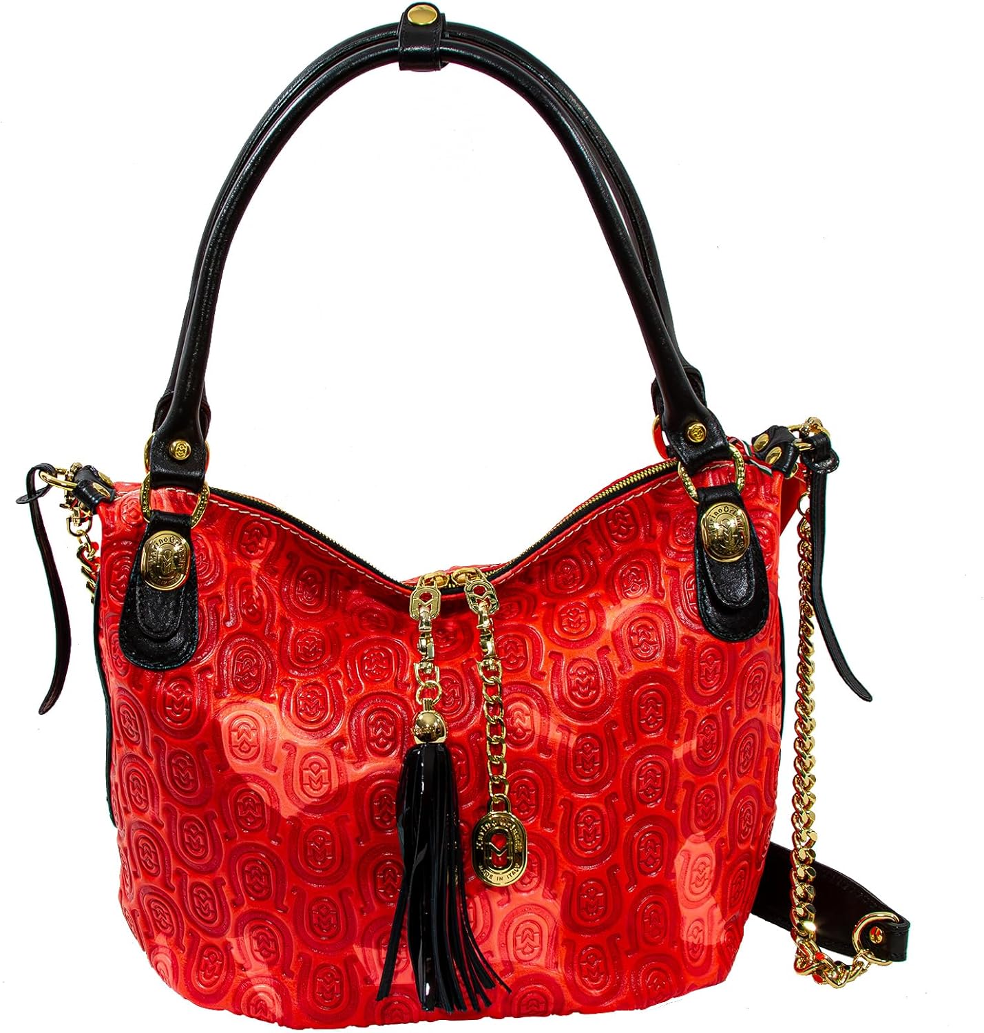 Amazon.com: Marino Orlandi Italian Designer Slouchy Purse Dahlia Red ...