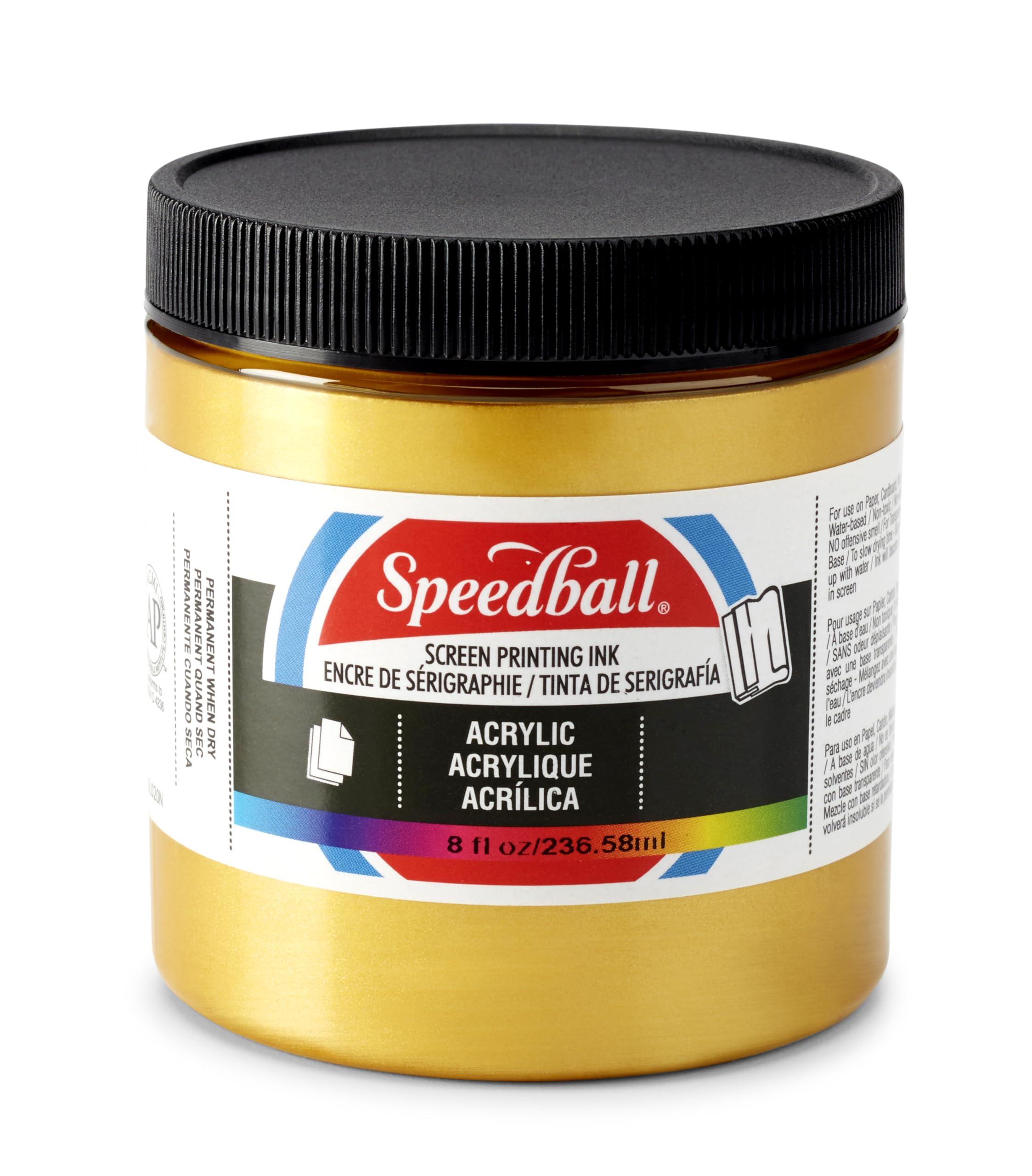 Amazon.com: Speedball 004628 Acrylic Screen Printing Ink, 8 fl. oz., Gold