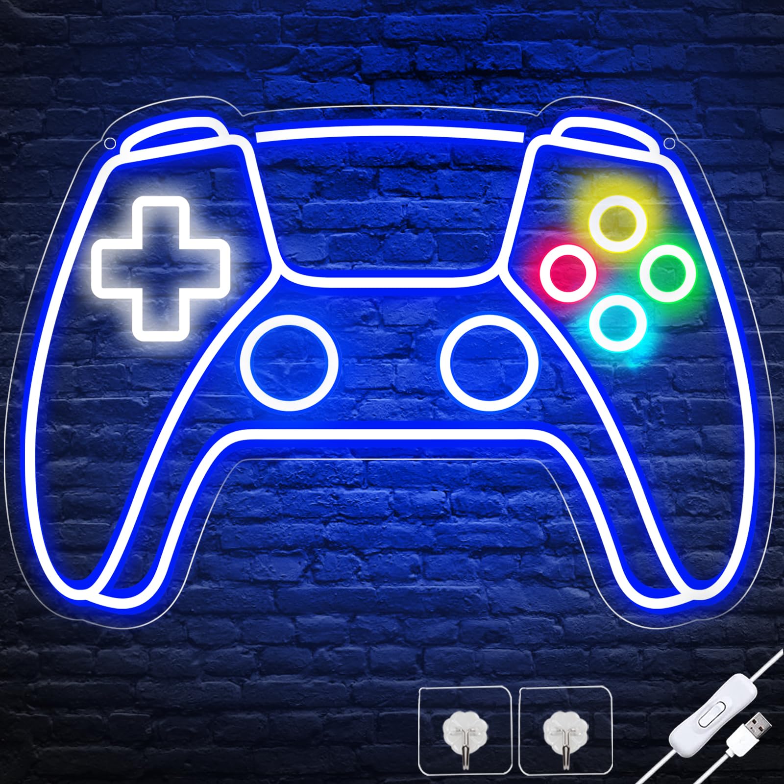 Gamer Neon Sign, Gamepad Shaped LED Neon Sign for Gamer Room Decor ...