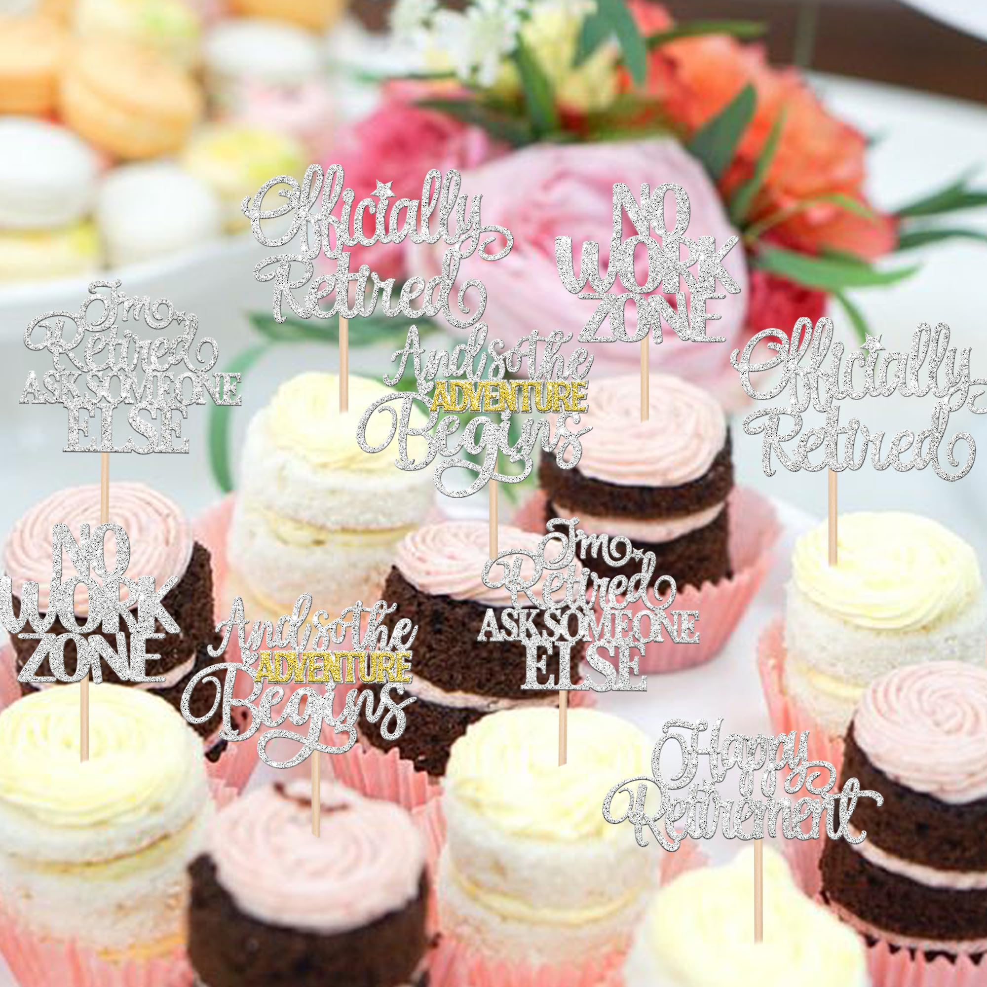 Snapklik.com : 30 PCS Happy Retirement Cupcake Toppers Officially ...
